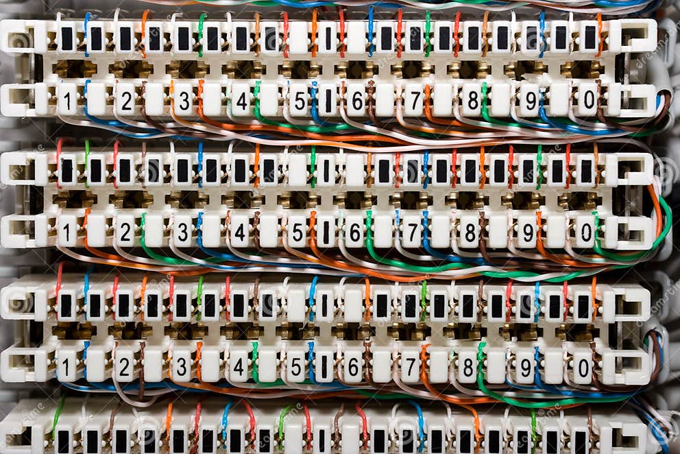 Telephone wires panel stock image. Image of connection - 7281873