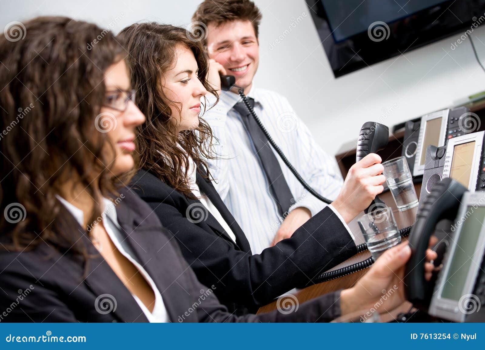 Telephone Workers at Office Stock Photo - Image of glasses ...