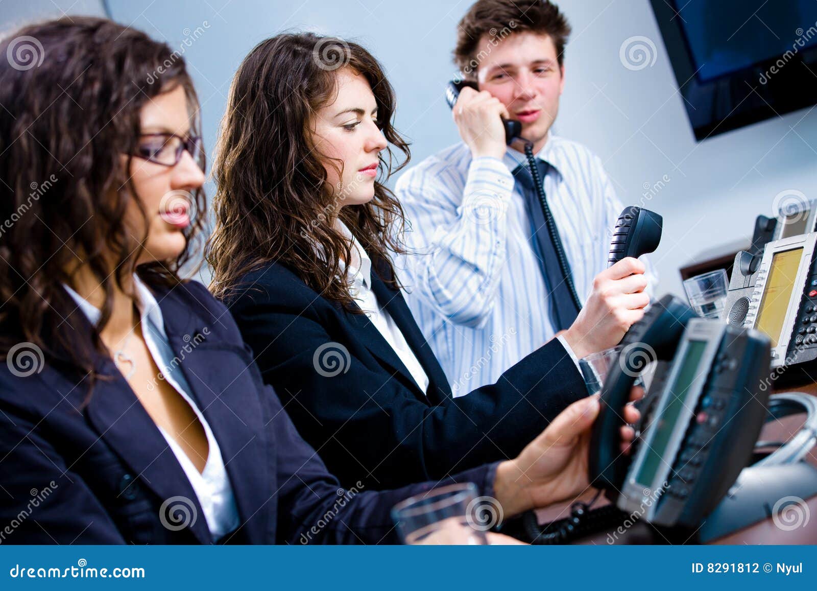 Telephone Workers at Office Stock Photo - Image of collar, face: 8291812
