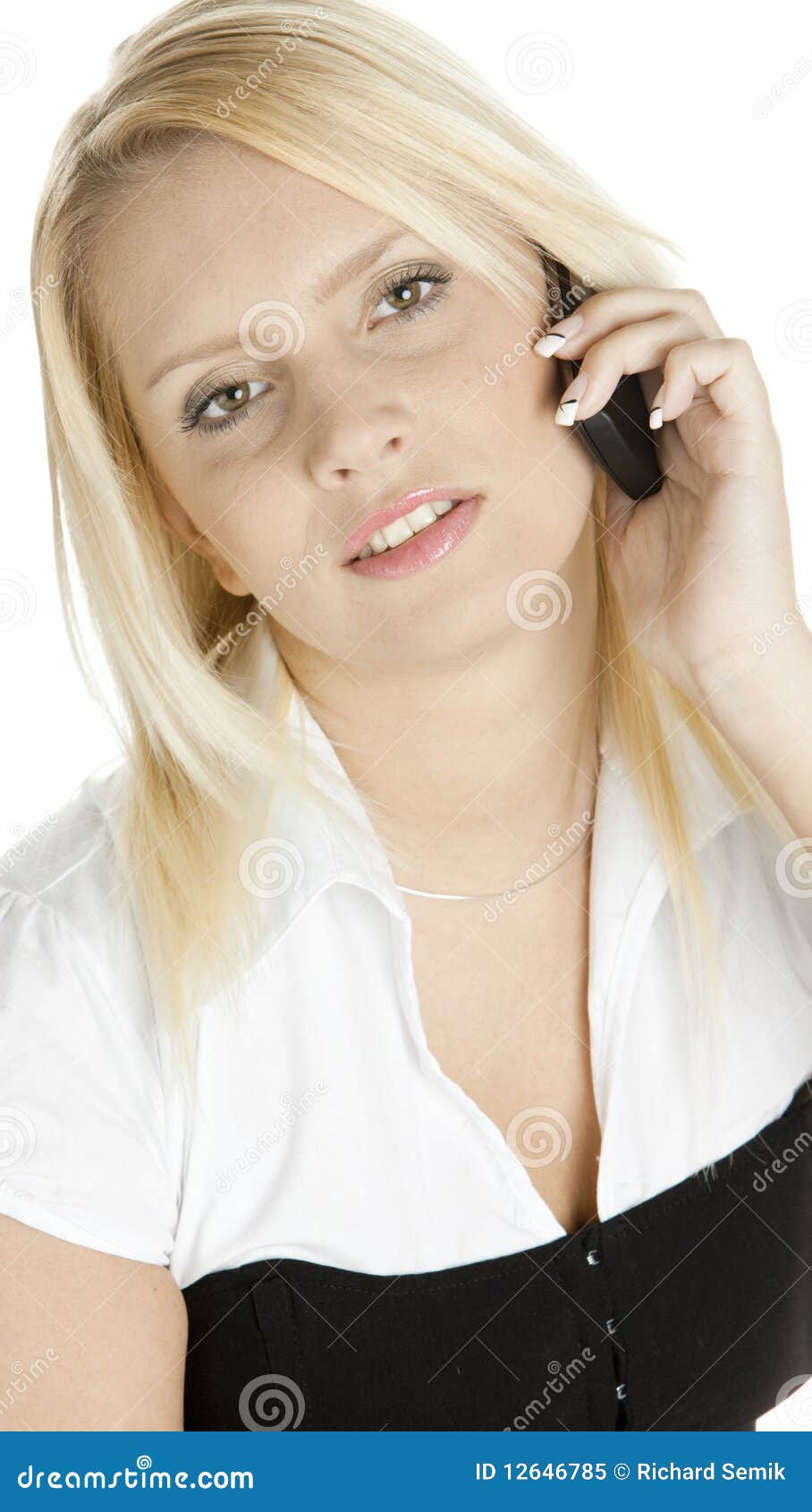 Telephoning woman stock image. Image of fair, conversation - 12646785