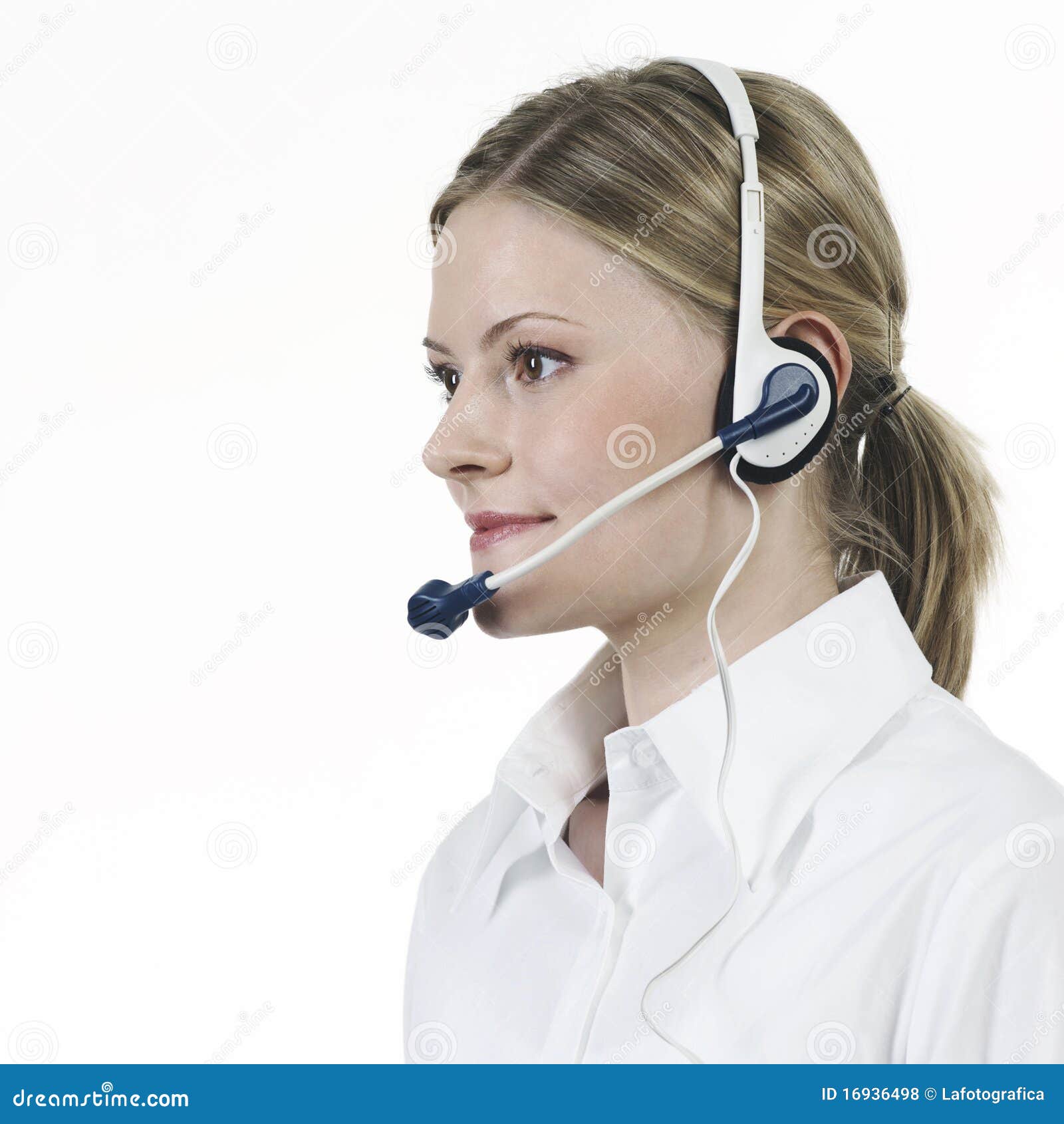 Telephonist white shirt stock photo. Image of telecommunications - 16936498