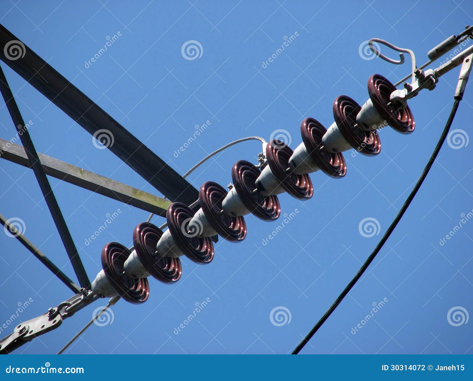 Electric Insulators on Pylon Stock Photo - Image of grid, generation ...