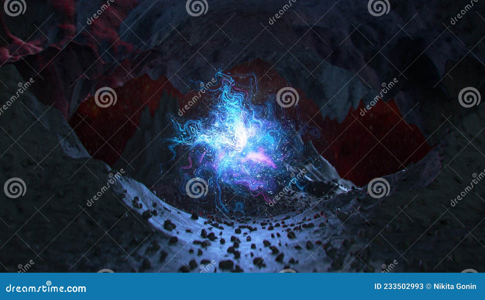 Teleport Portal on Alien Planet 3D Render Stock Illustration ...