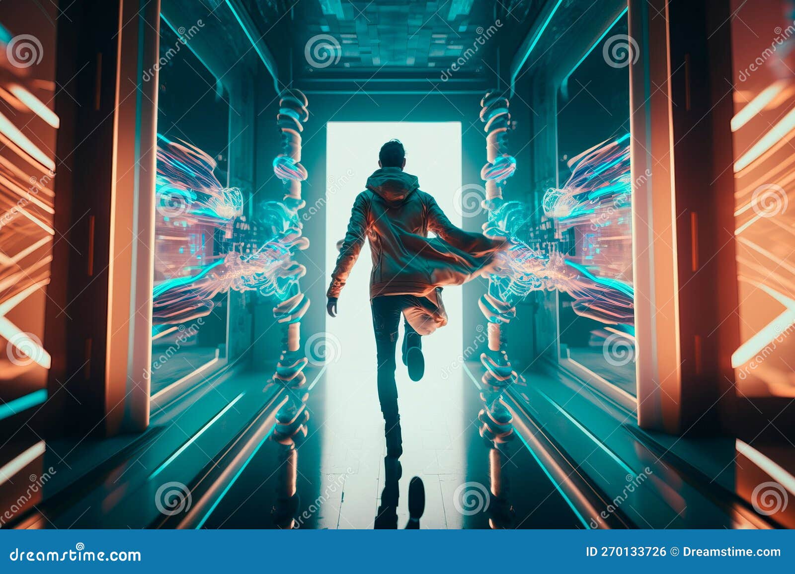 Teleportation and Other Means of Rapid Movement. Generative AI Stock ...