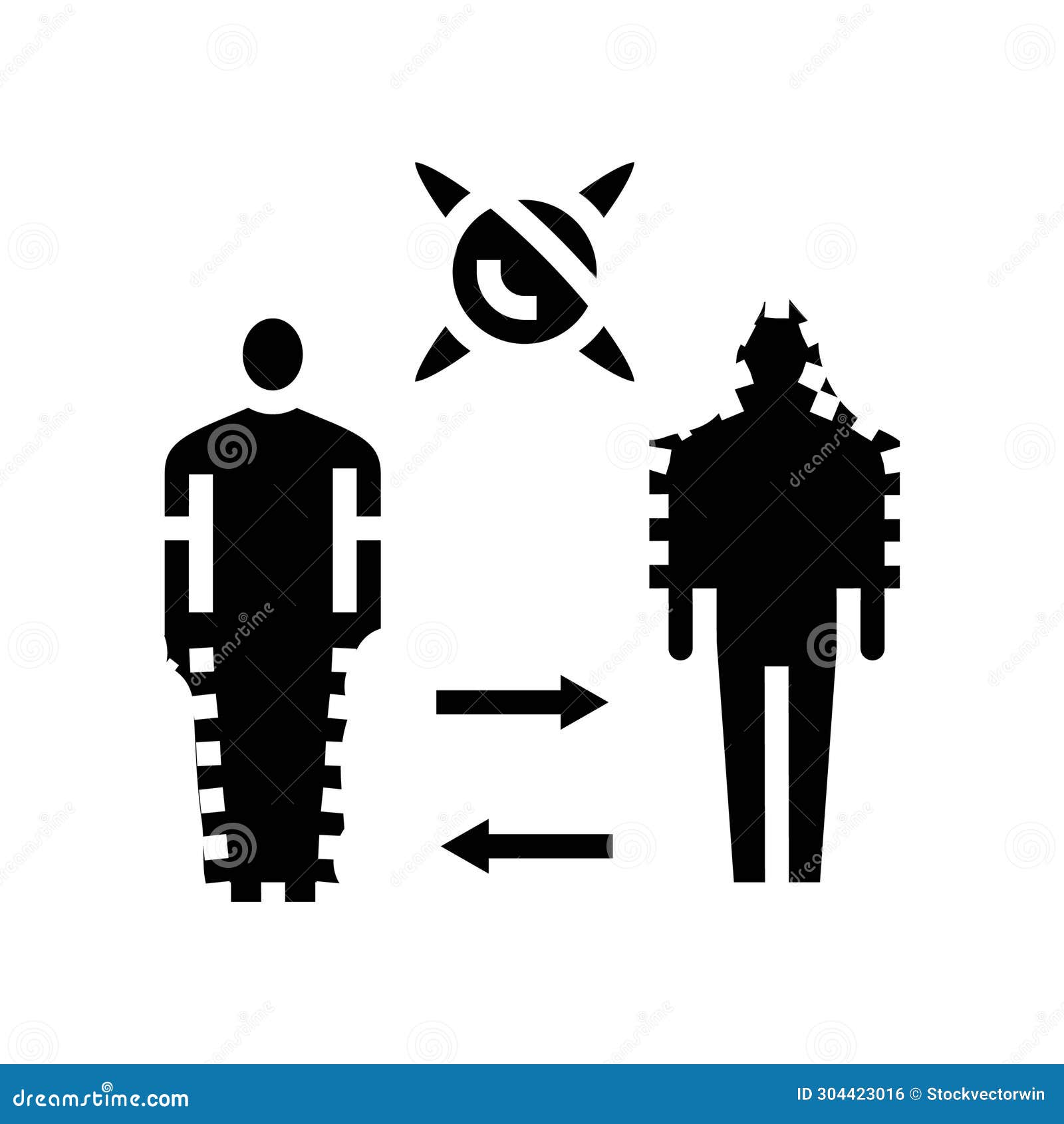 Teleportation Quantum Technology Glyph Icon Vector Illustration Stock ...