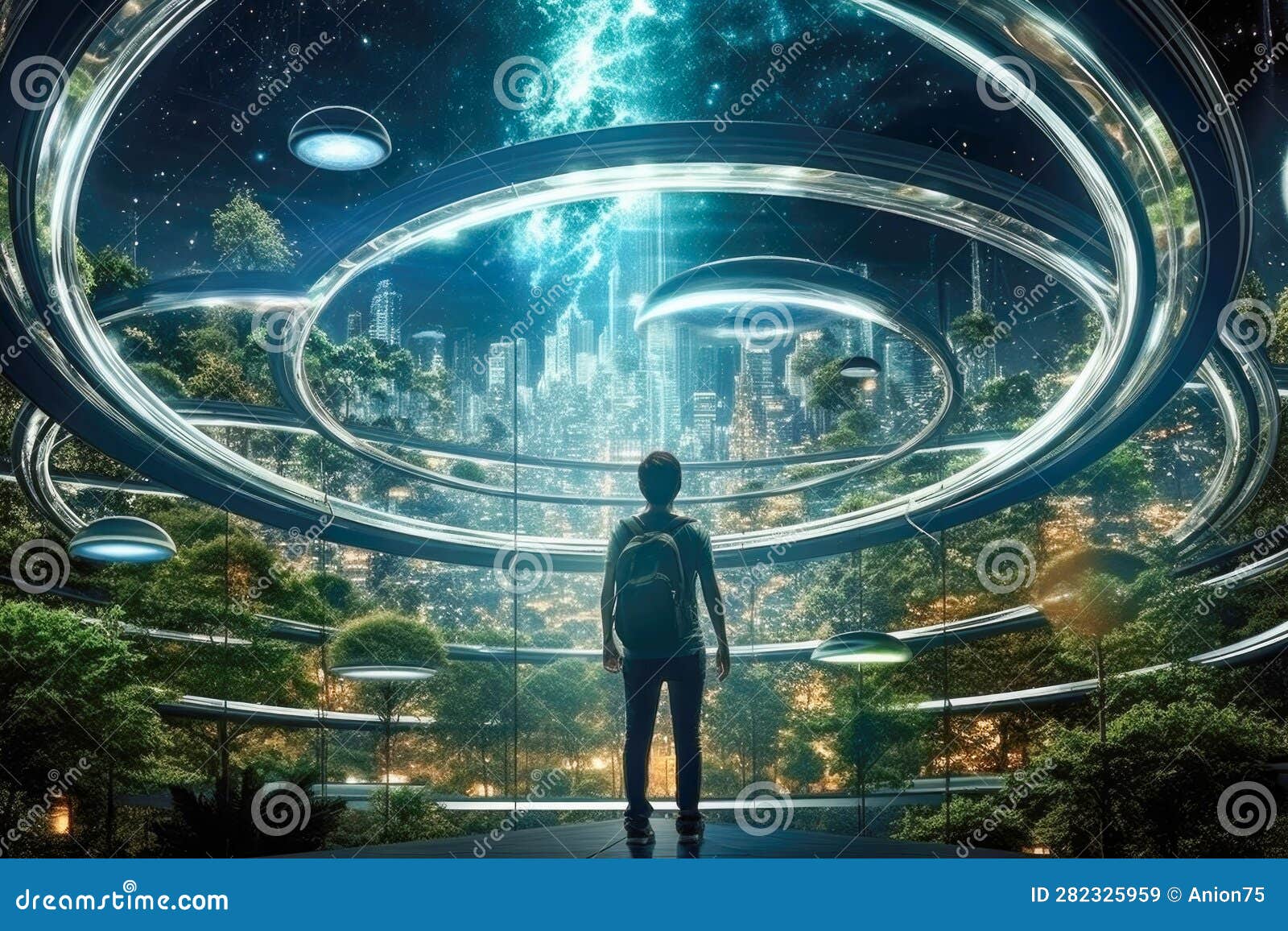 Teleportation Tourism, Generative AI Stock Illustration - Illustration ...