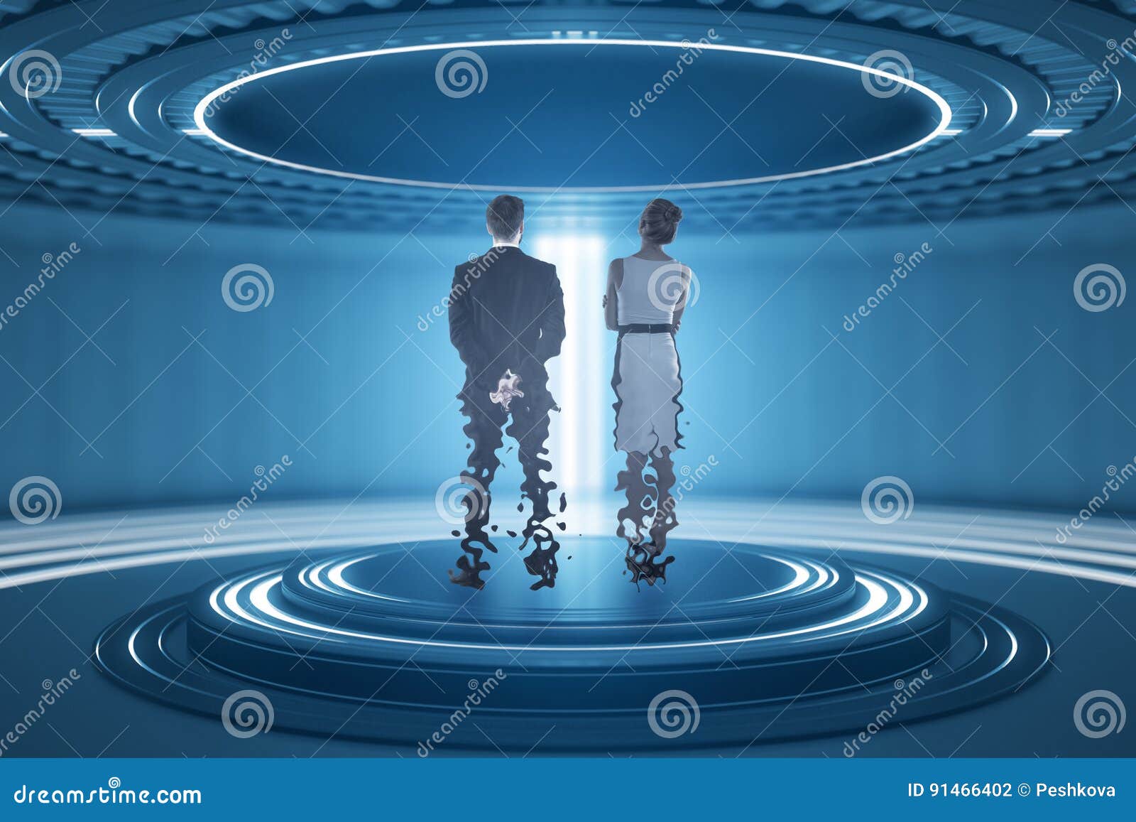 Teleporting businesspeople stock photo. Image of field - 91466402
