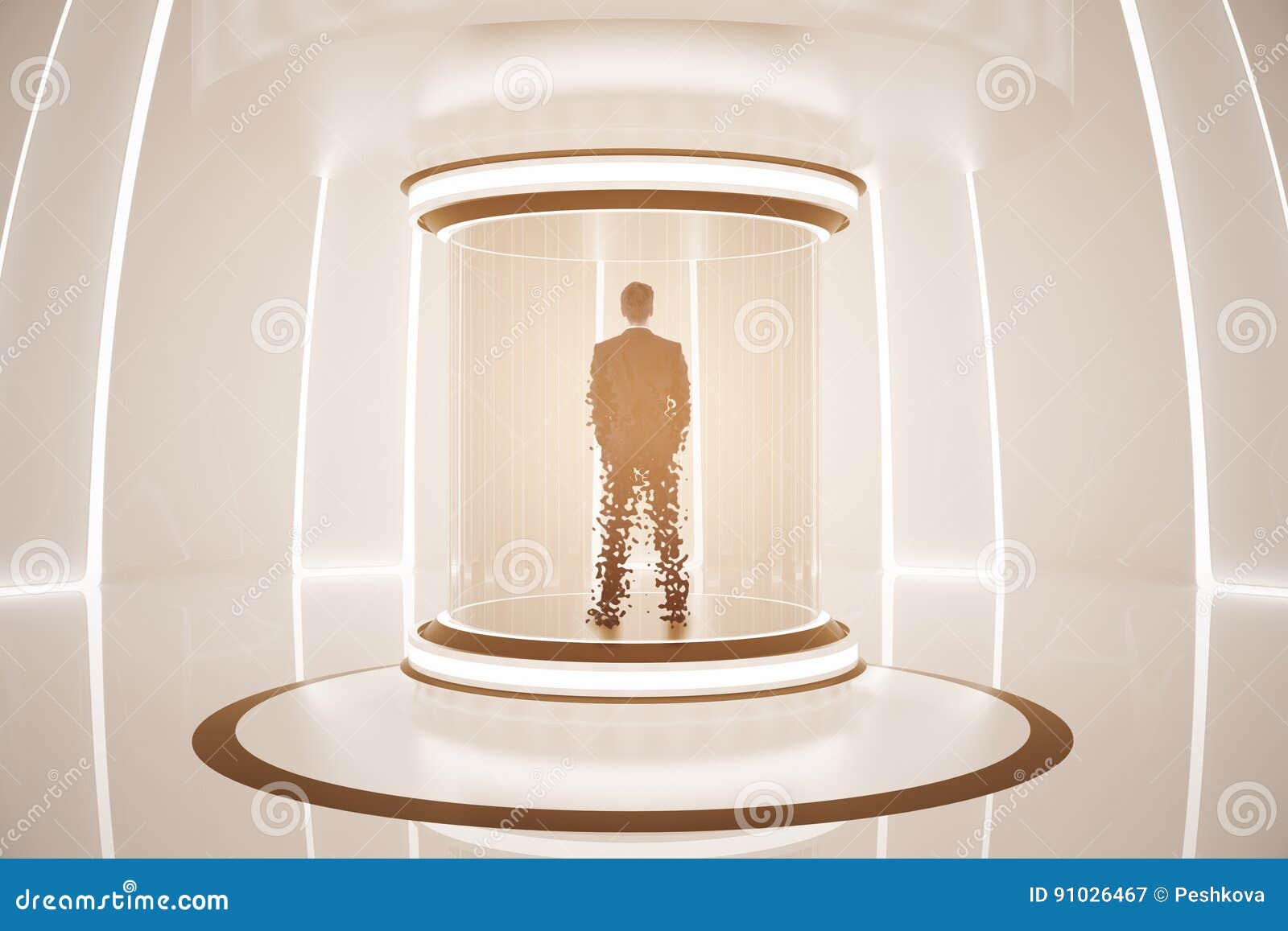 Teleporting man stock illustration. Illustration of magnetic - 91026467