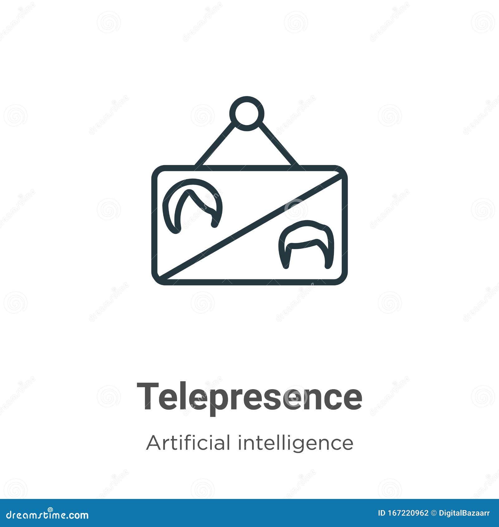 Telepresence Outline Vector Icon. Thin Line Black Telepresence Icon ...