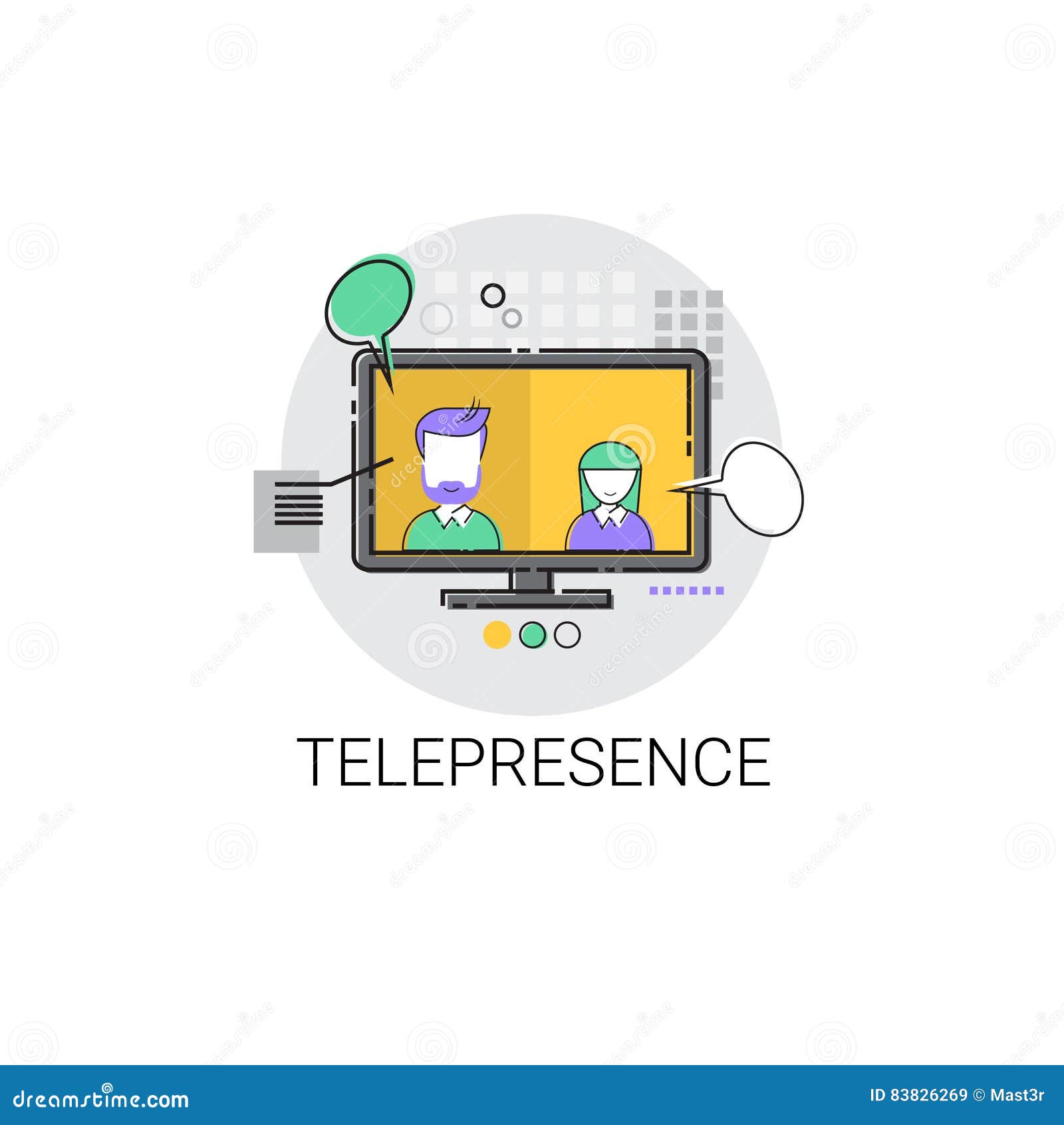 Telepresence Virtual Reality Visual Technology Icon Stock Vector ...