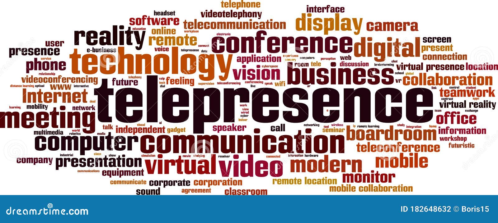 Telepresence word cloud stock vector. Illustration of tech - 182648632