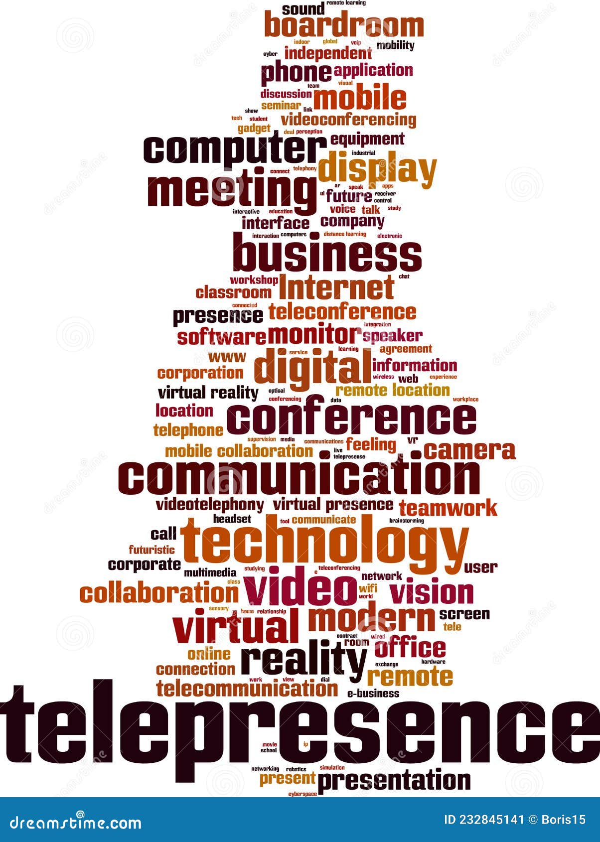 Telepresence word cloud stock vector. Illustration of communication ...