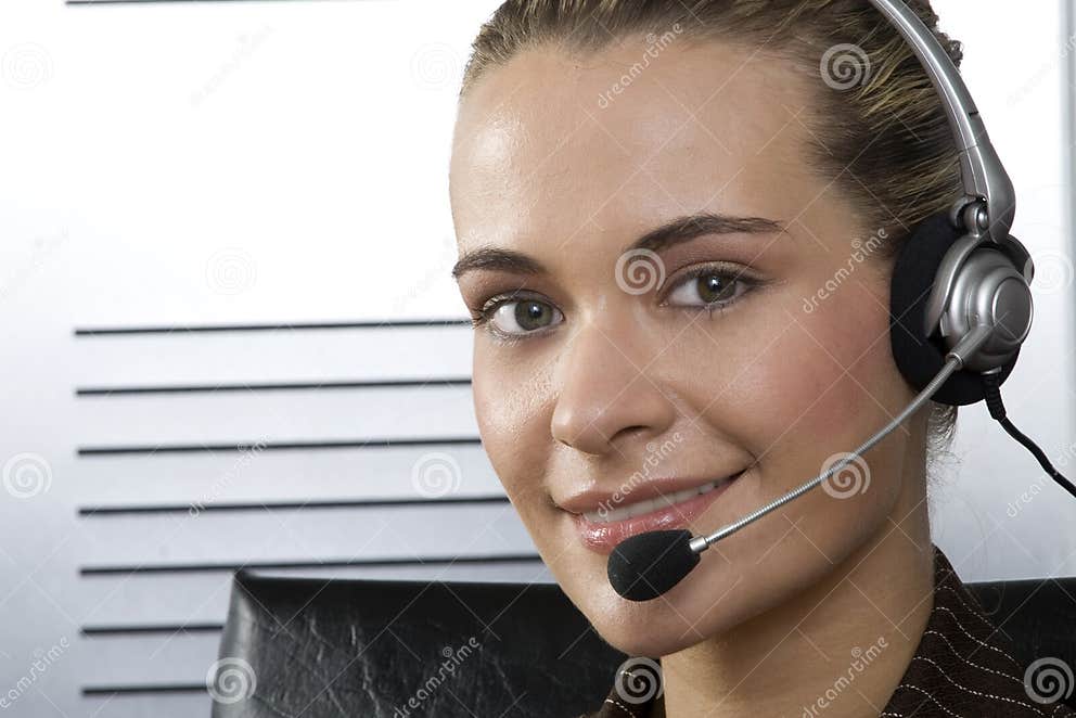 Telesales blond stock photo. Image of agent, customer - 3488380