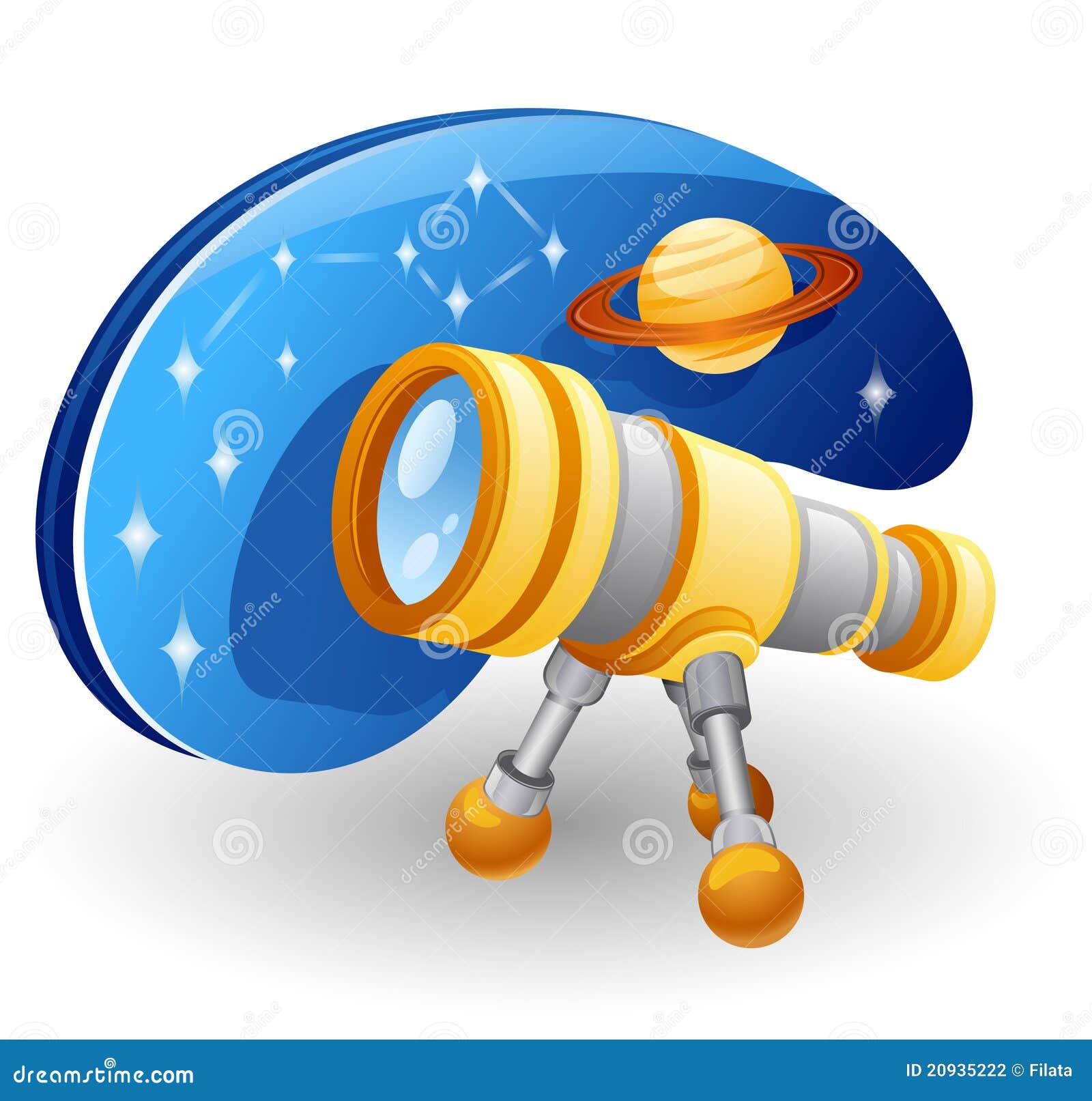 Telescope animated clipart