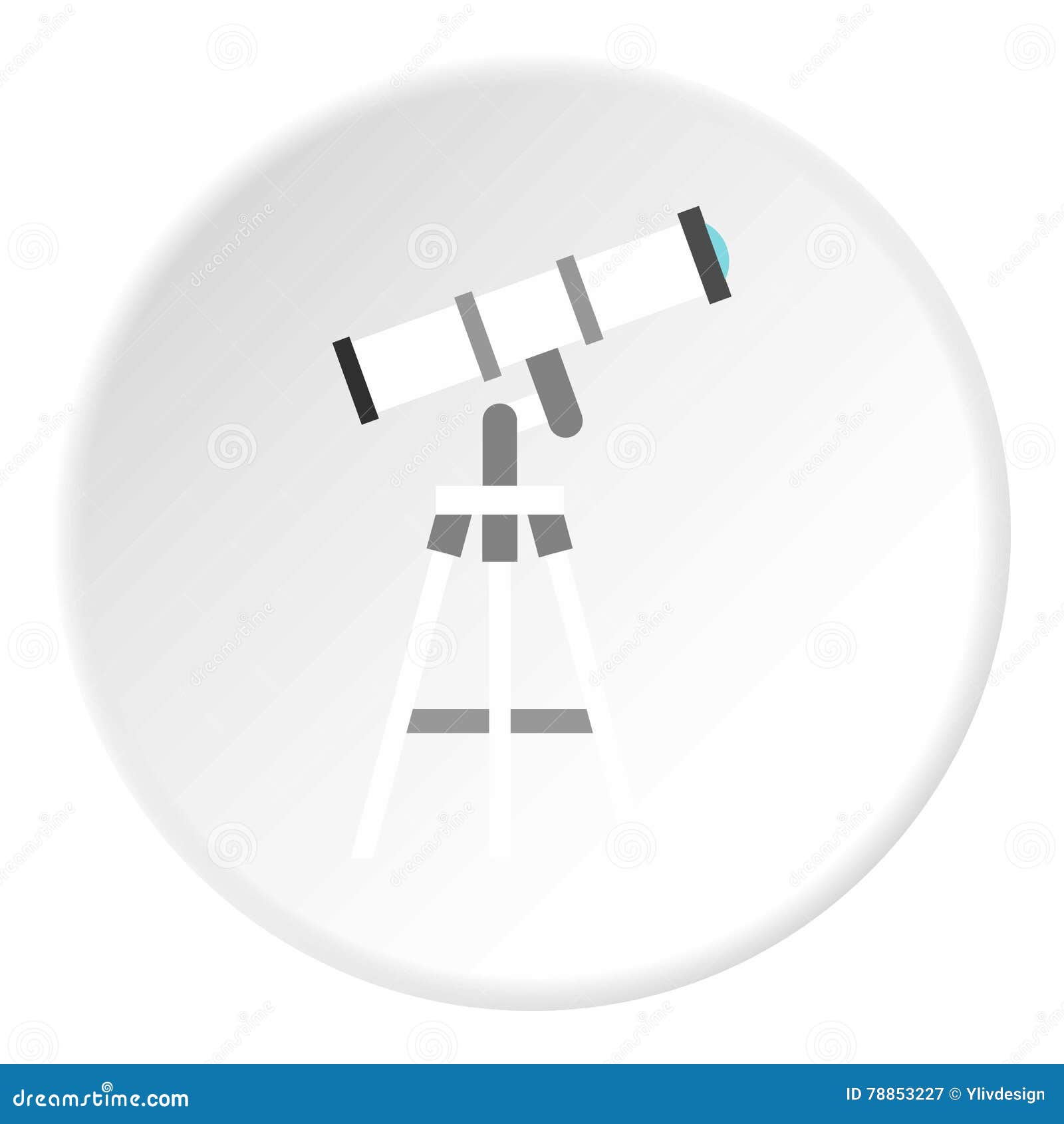 Telescope for Astronomy Icon, Flat Style Stock Vector - Illustration of ...