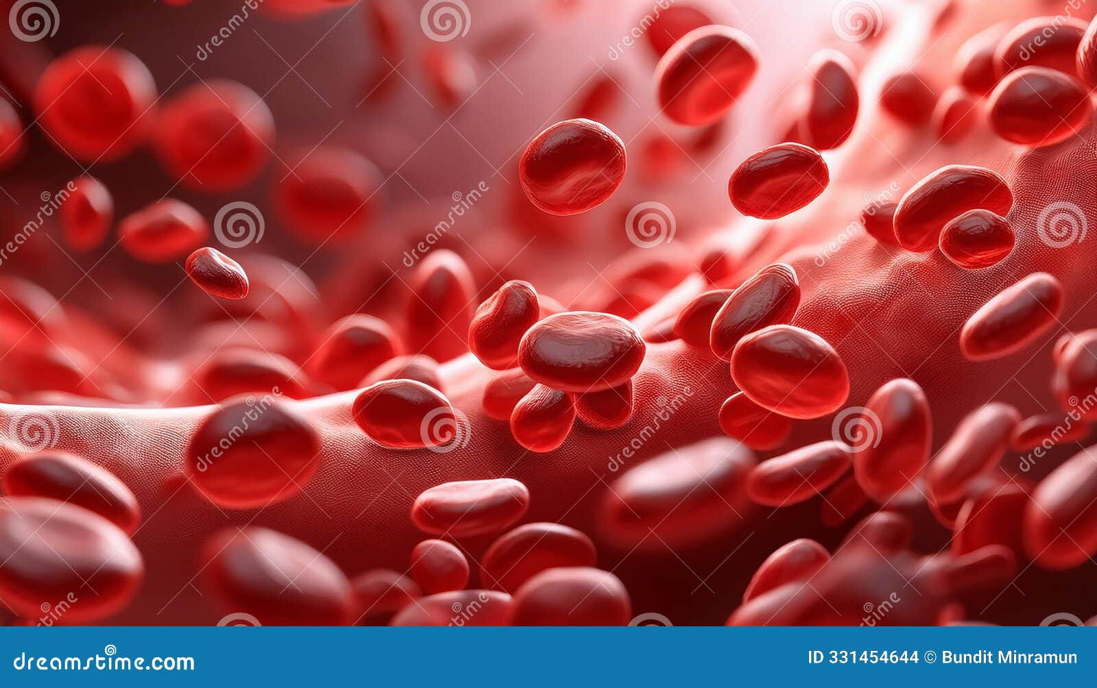 Telescope Blood Red Plasma Molecules Run Flowing in Human Vein ...