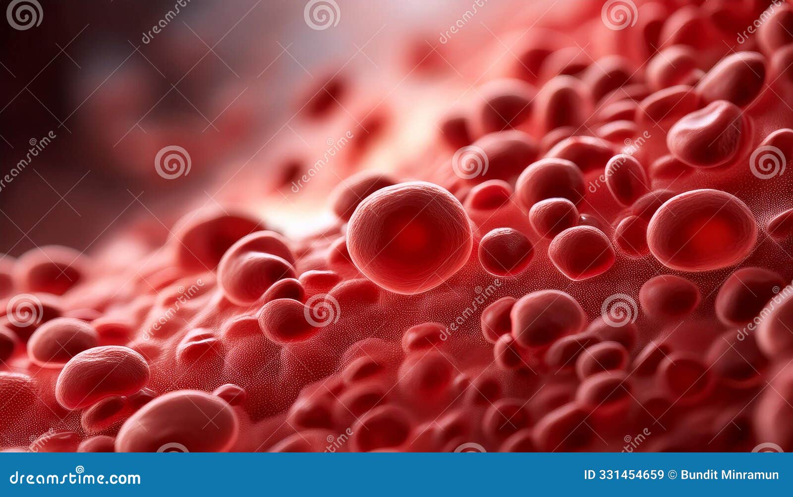 Telescope Blood Red Plasma Molecules Run Flowing in Human Vein ...