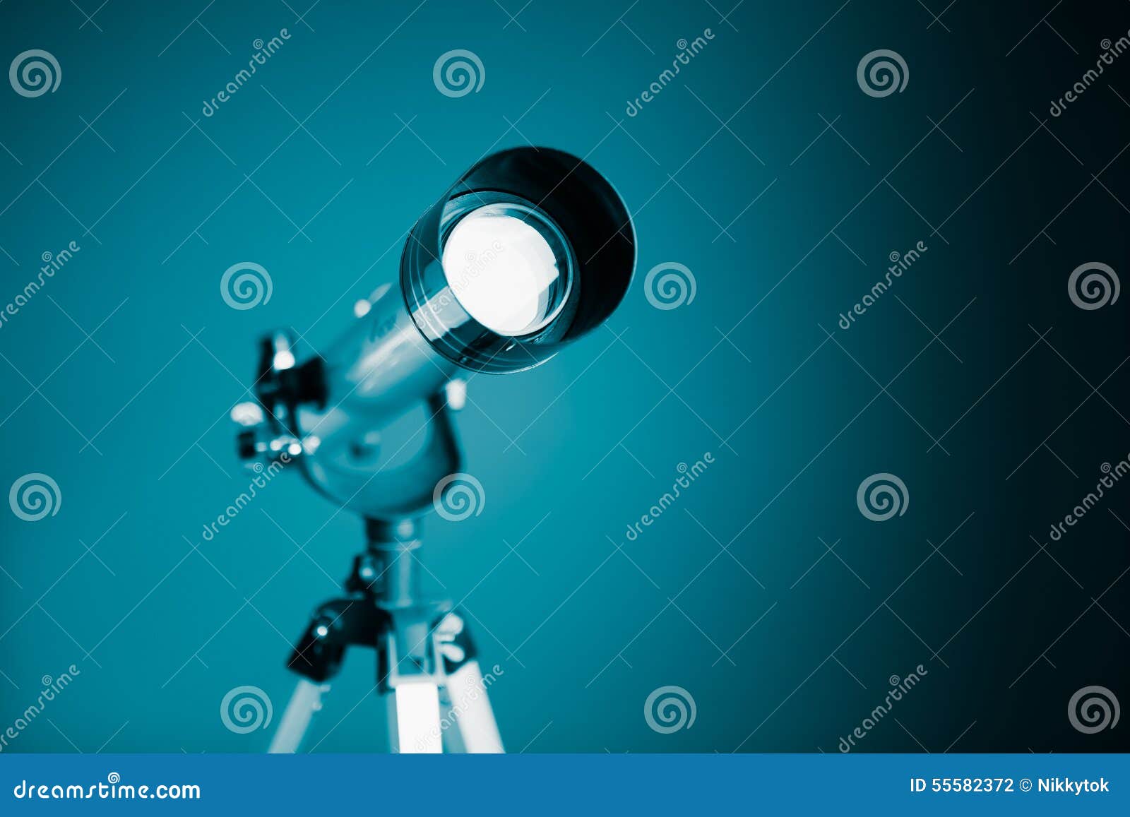 Telescope on Blue Background Stock Photo - Image of planet, discover ...
