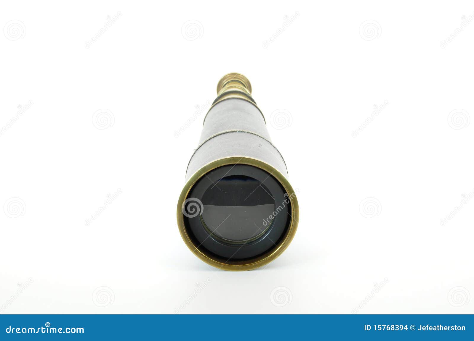 Telescope brass front view stock photo. Image of exploration - 15768394