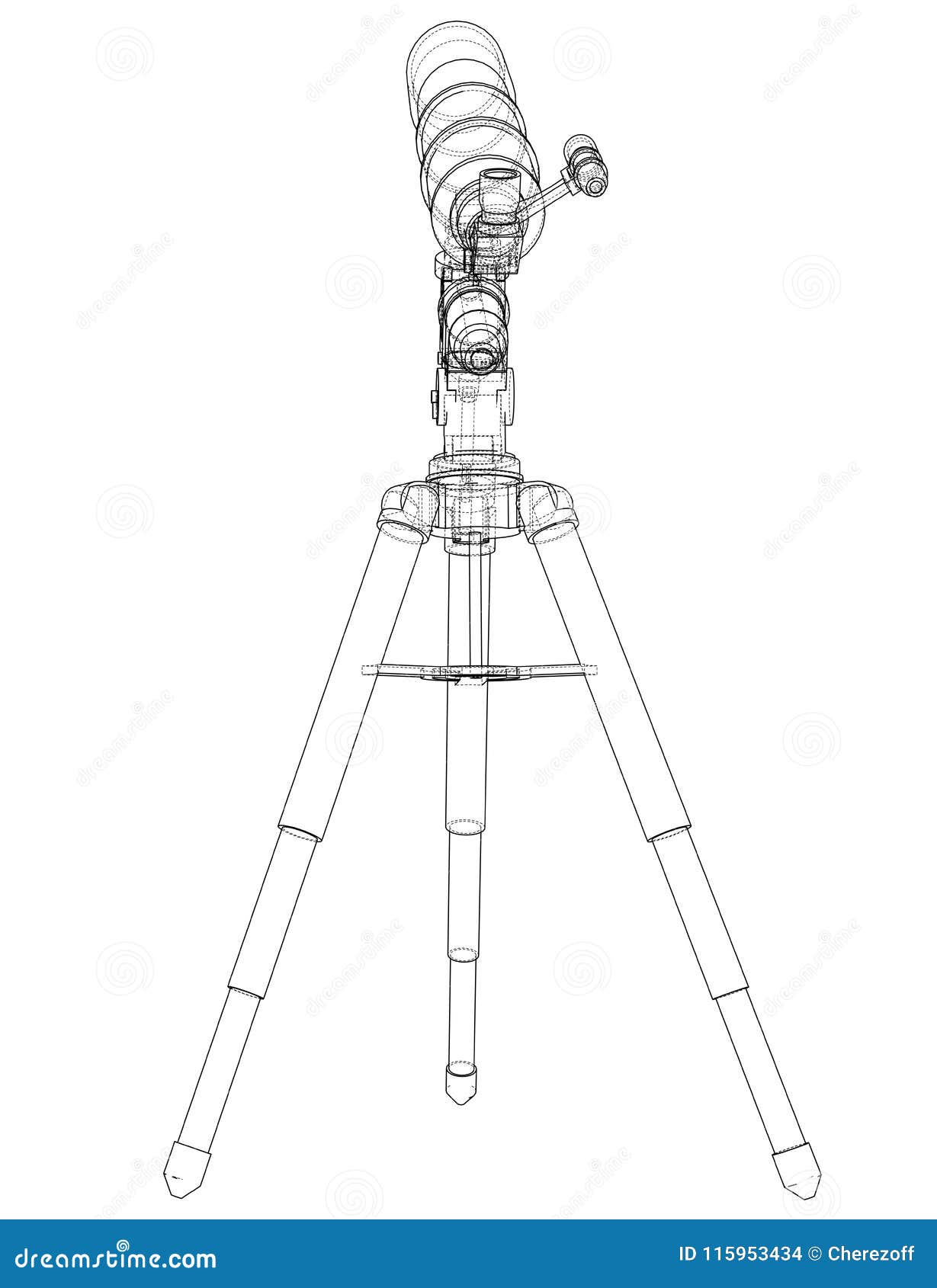 Telescope Concept Outline. Vector Stock Vector - Illustration of cosmos ...