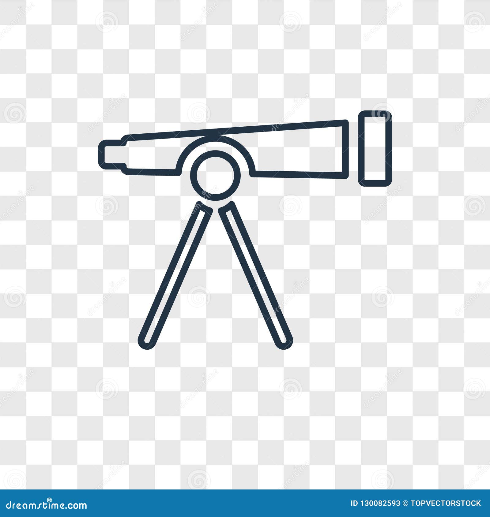 Telescope Concept Vector Linear Icon Isolated on Transparent Background ...