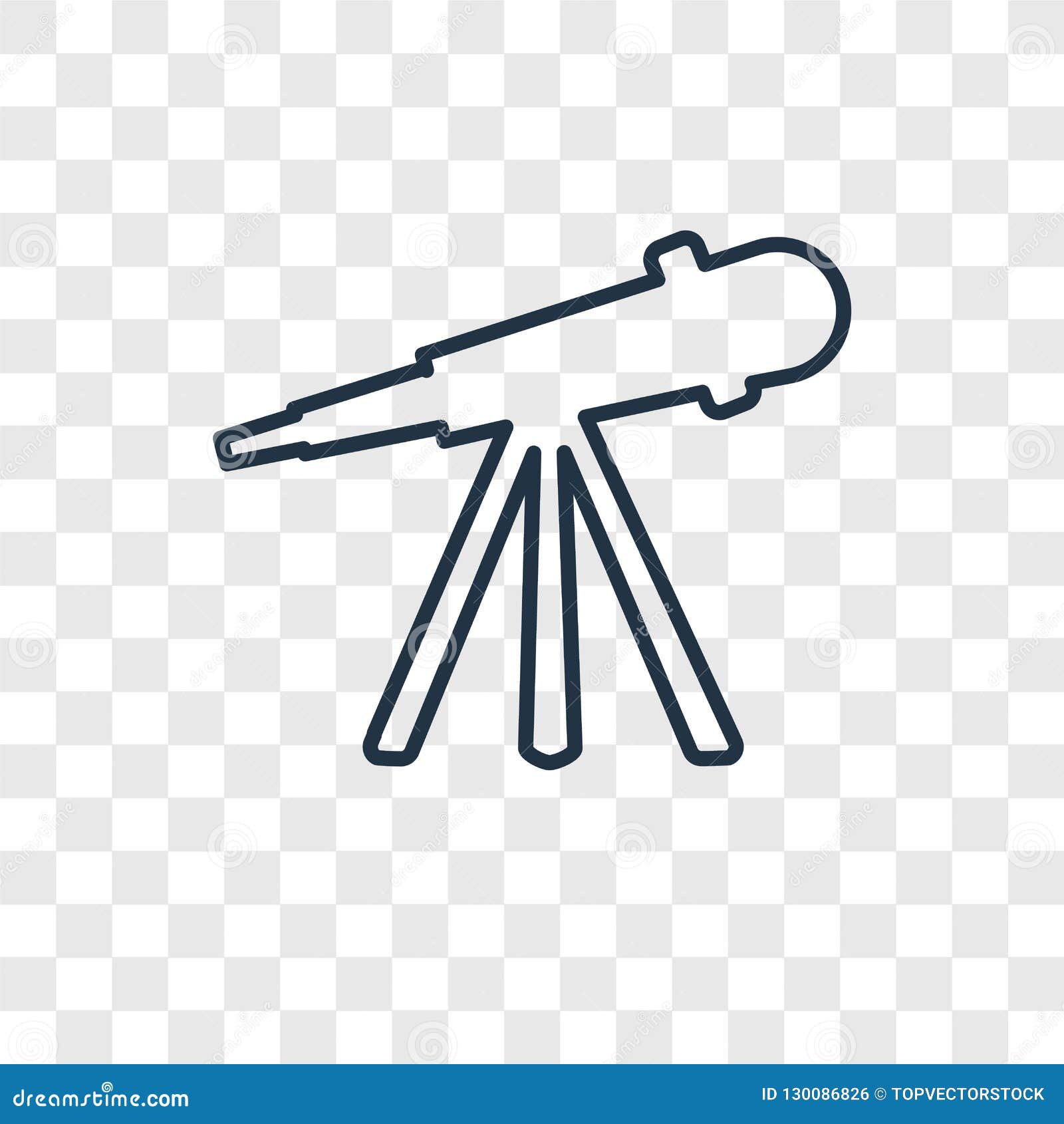 Telescope Concept Vector Linear Icon Isolated on Transparent Background ...