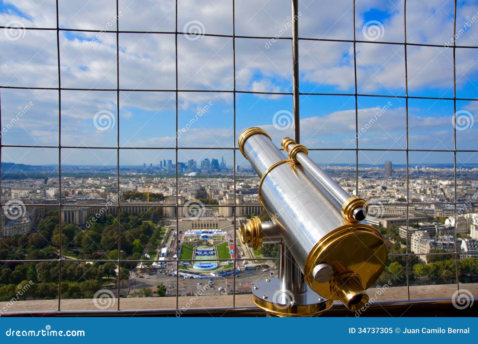 Telescope On Top Of The Eiffel Tower Royalty-Free Stock Photography ...