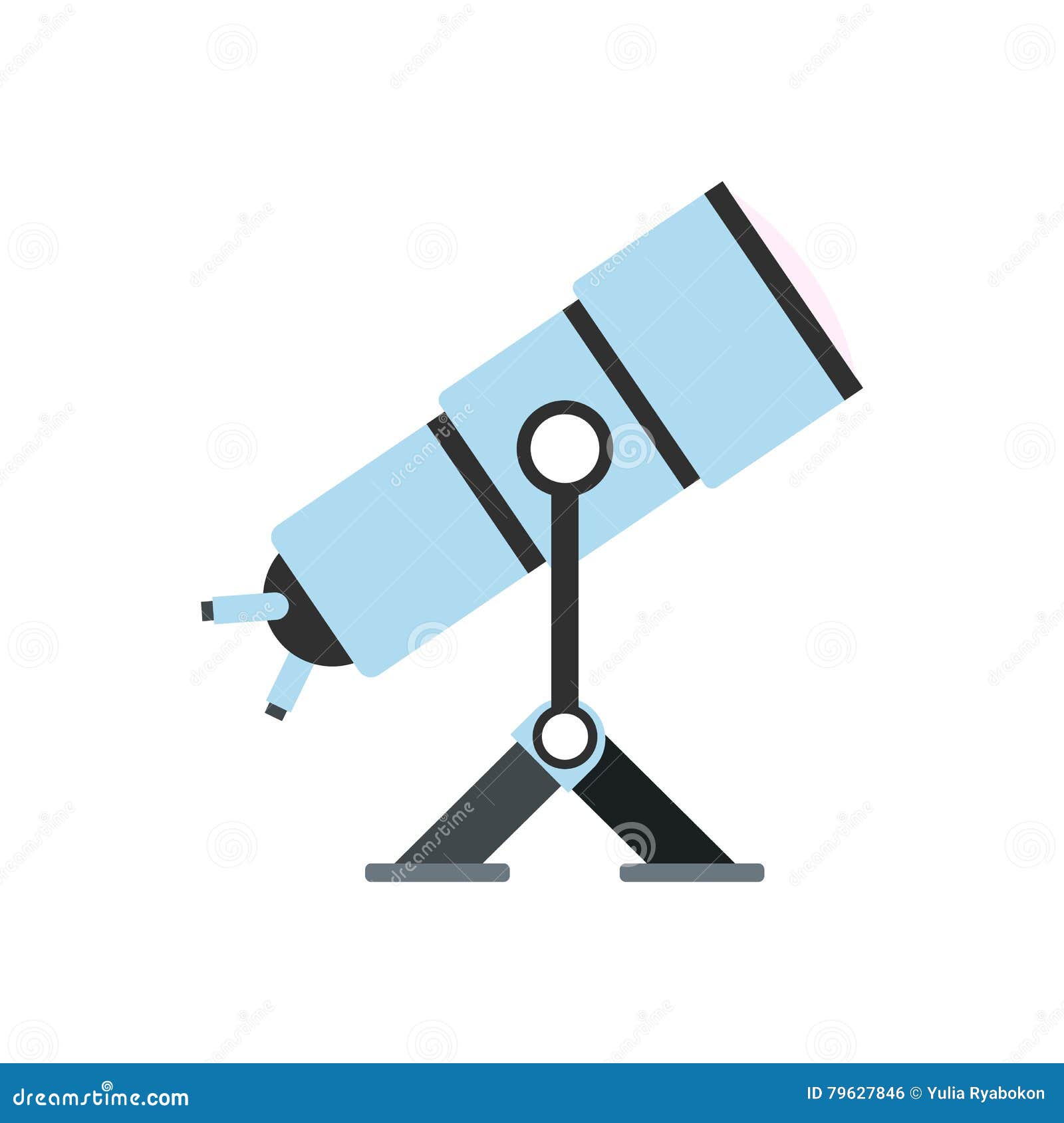 Telescope flat icon stock vector. Illustration of optics - 79627846