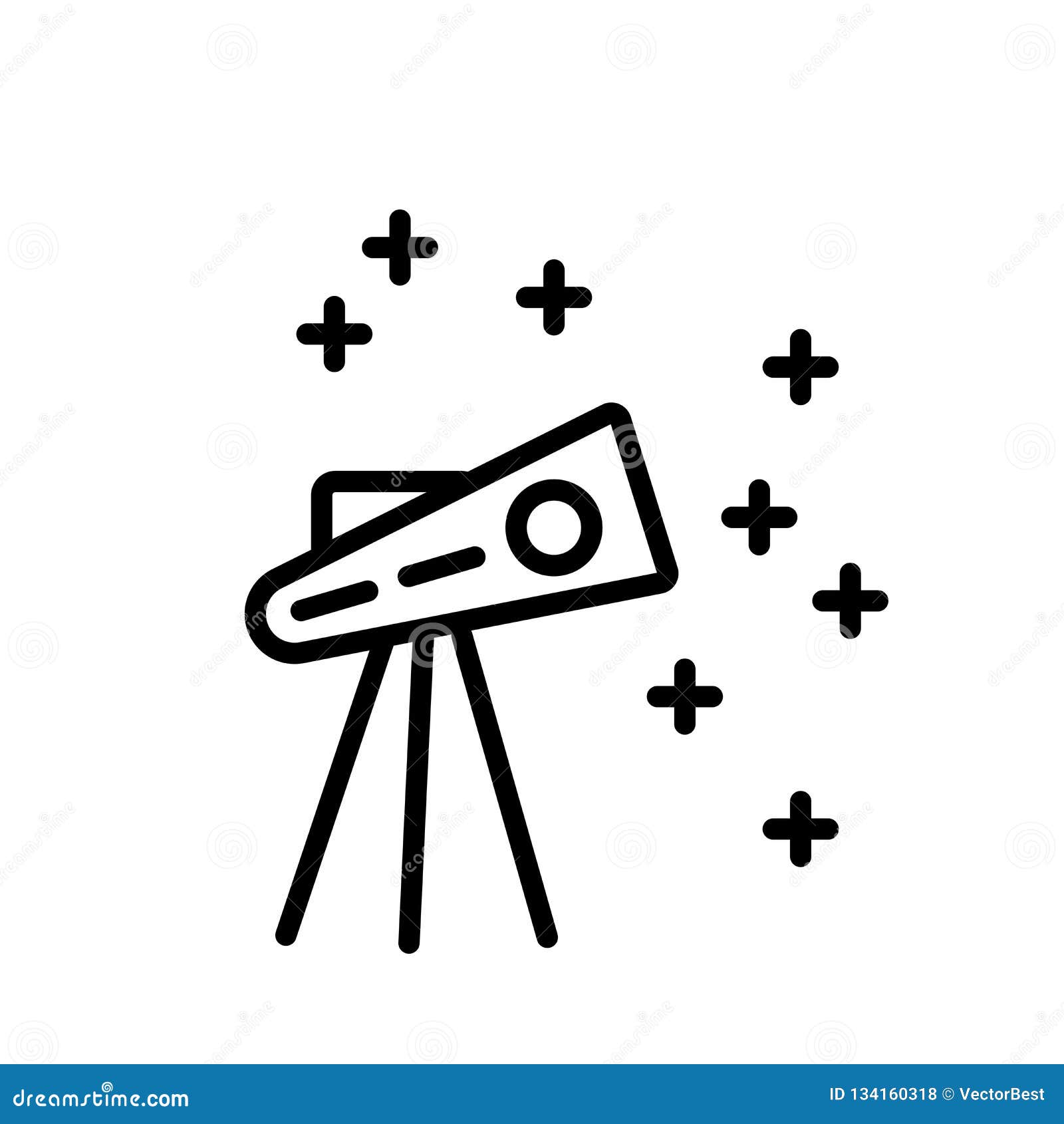 Telescope Icon Vector Sign and Symbol Isolated on White Background ...