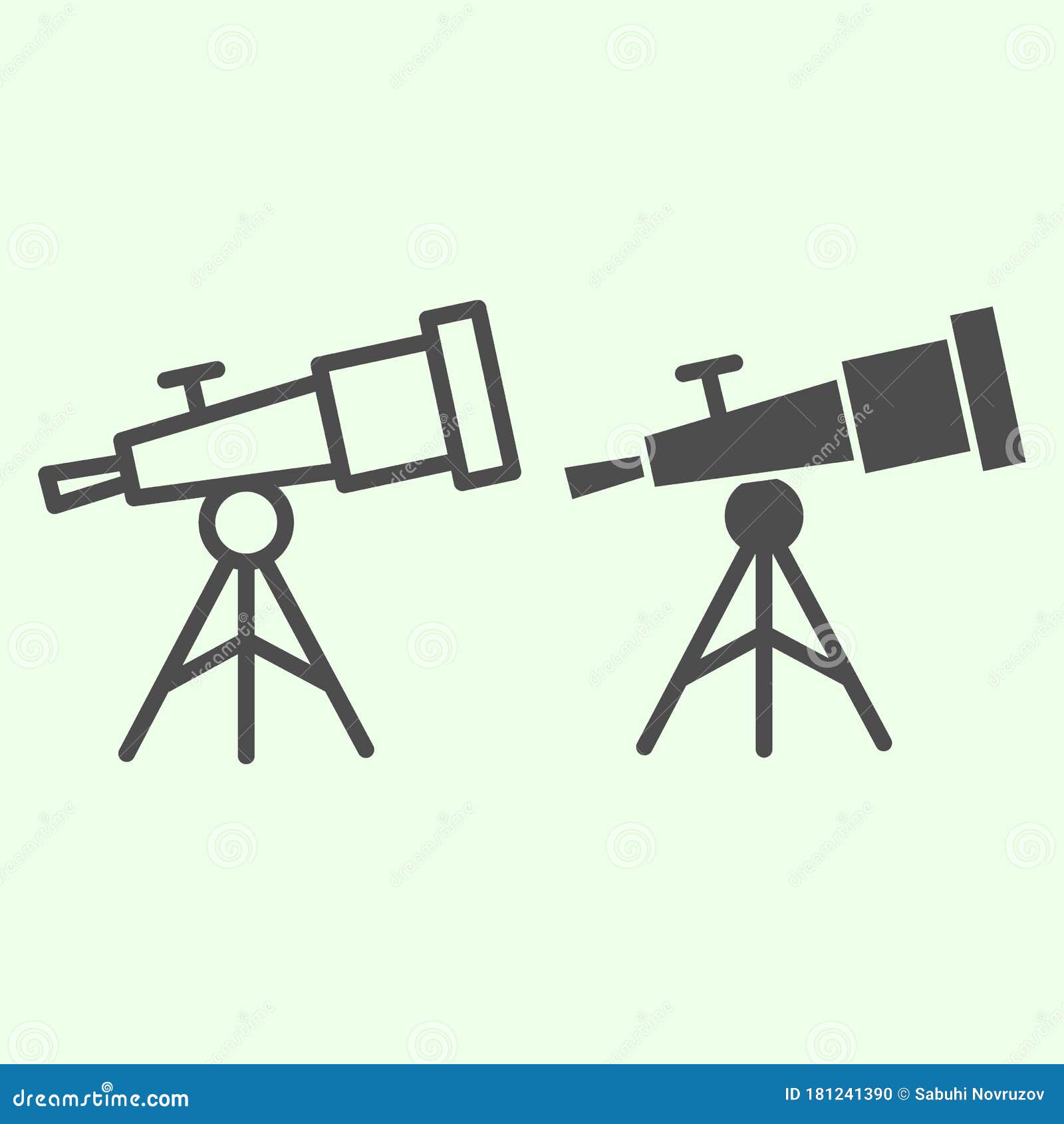Telescope Line and Solid Icon. Astronomy Observe Planetarium Tool ... Telescope Line and Solid Icon. Astronomy Observe Planetarium Tool ...