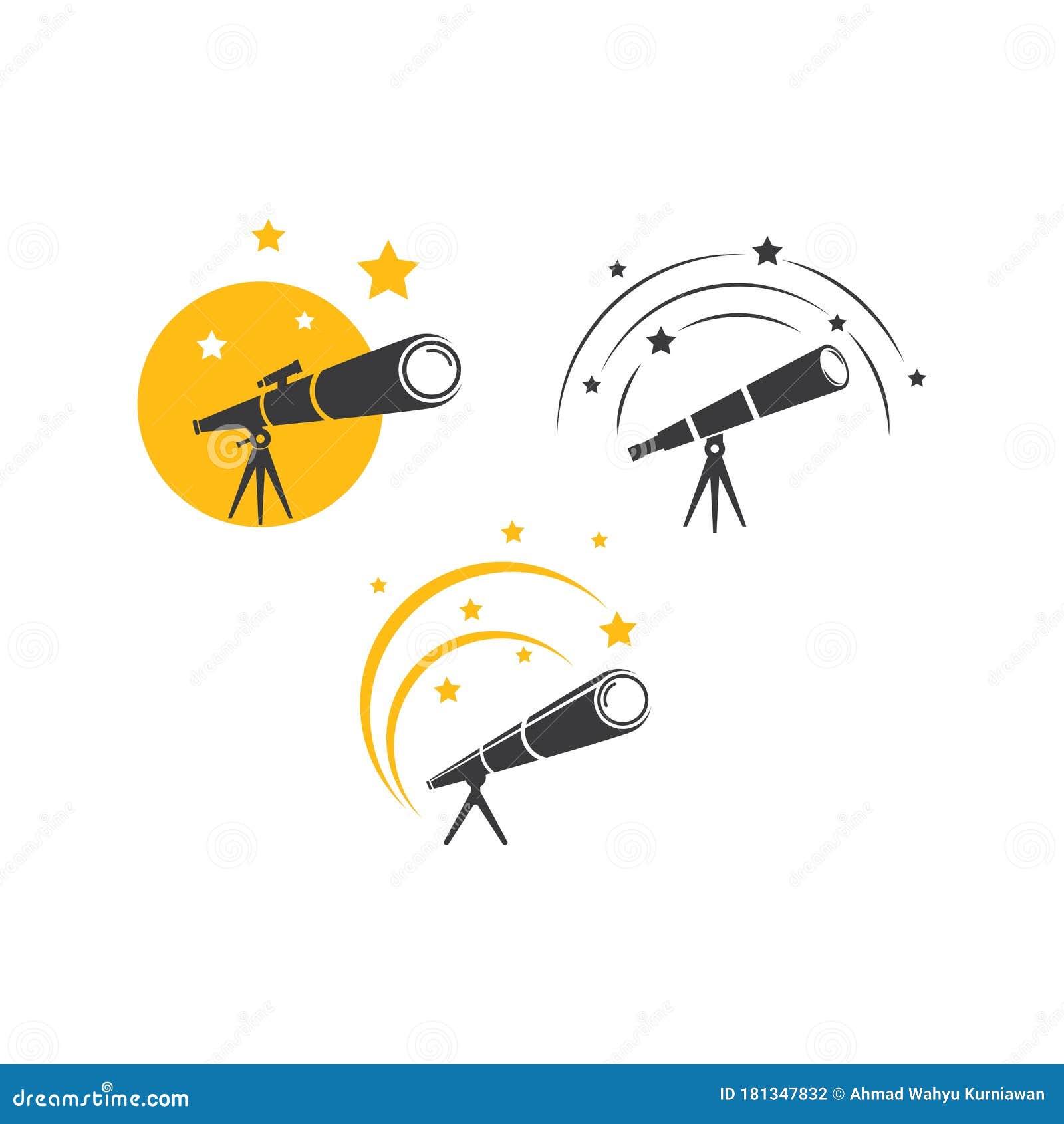 Telescope logo stock vector. Illustration of planetarium - 181347832