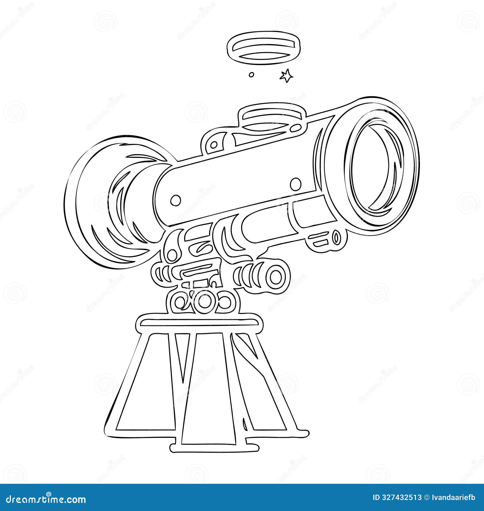 Telescope Outline Illustration Sketch Stock Vector - Illustration of ...