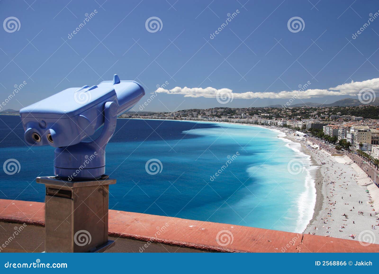Telescope over Nice beach stock photo. Image of nice, european - 2568866