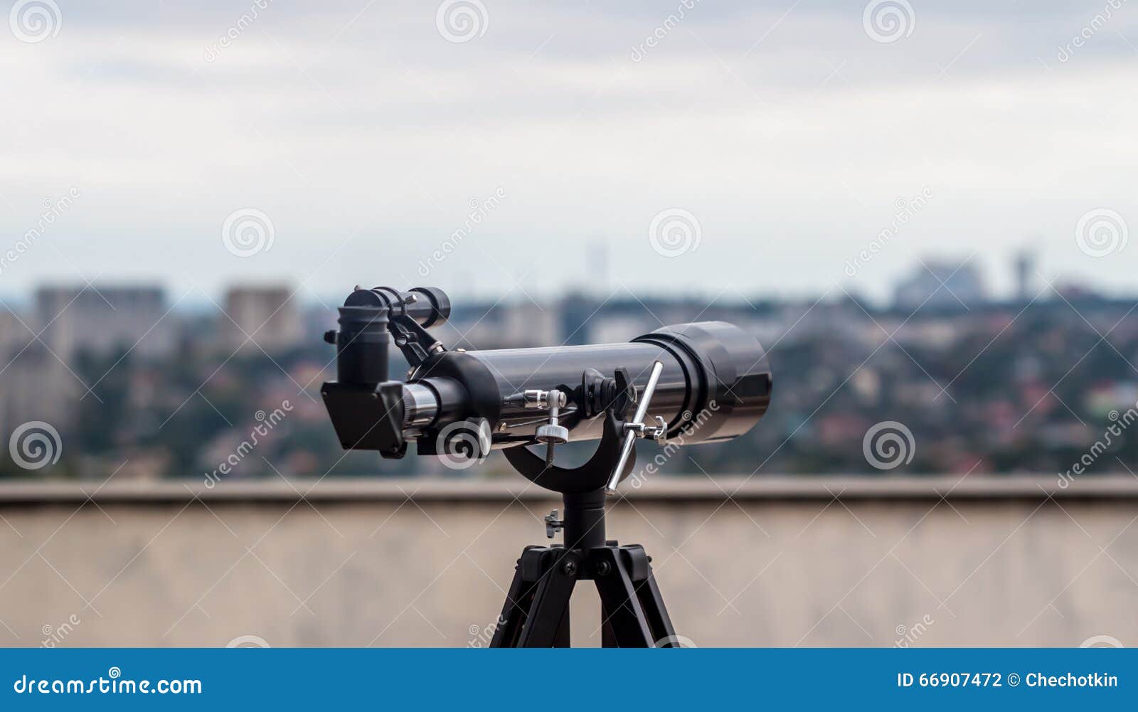 Telescope on the roof stock photo. Image of scope, equipment - 66907472