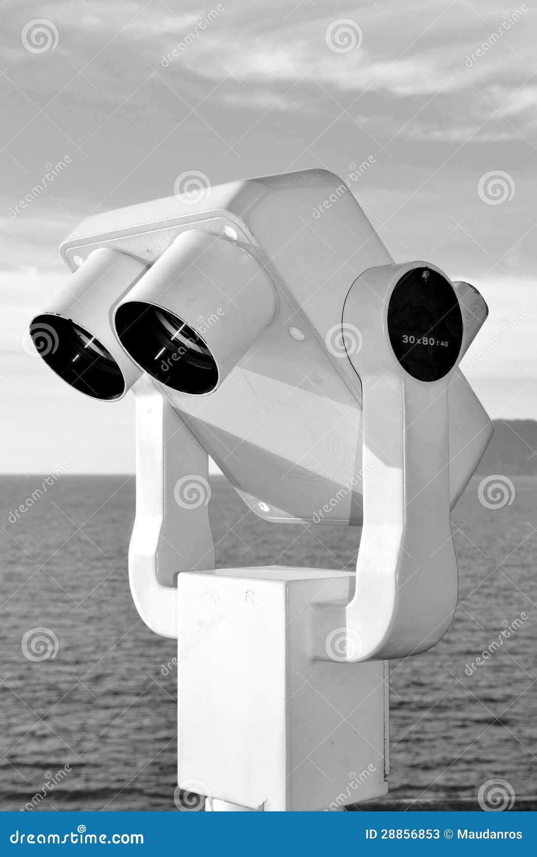 Telescope on the sea stock image. Image of binoculars - 28856853