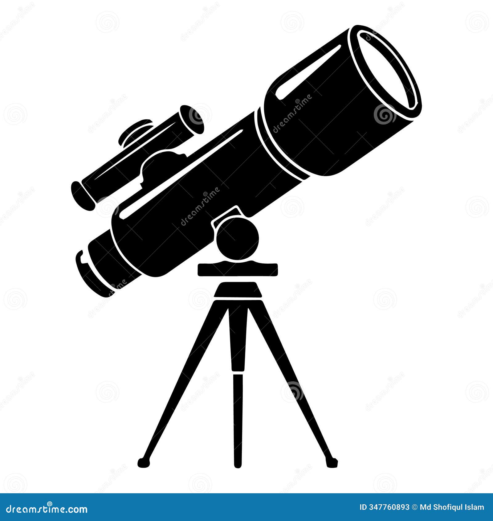 Telescope Silhouette , Black And White Illustration Isolated On White ...