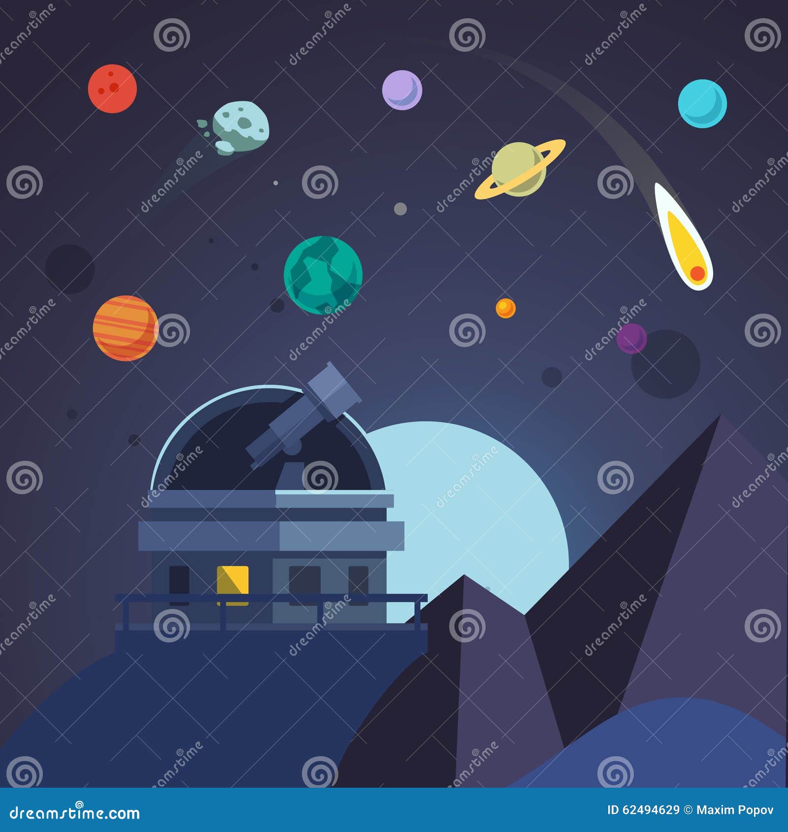 Telescope Observatory Stock Illustrations – 8,057 Telescope Observatory ...