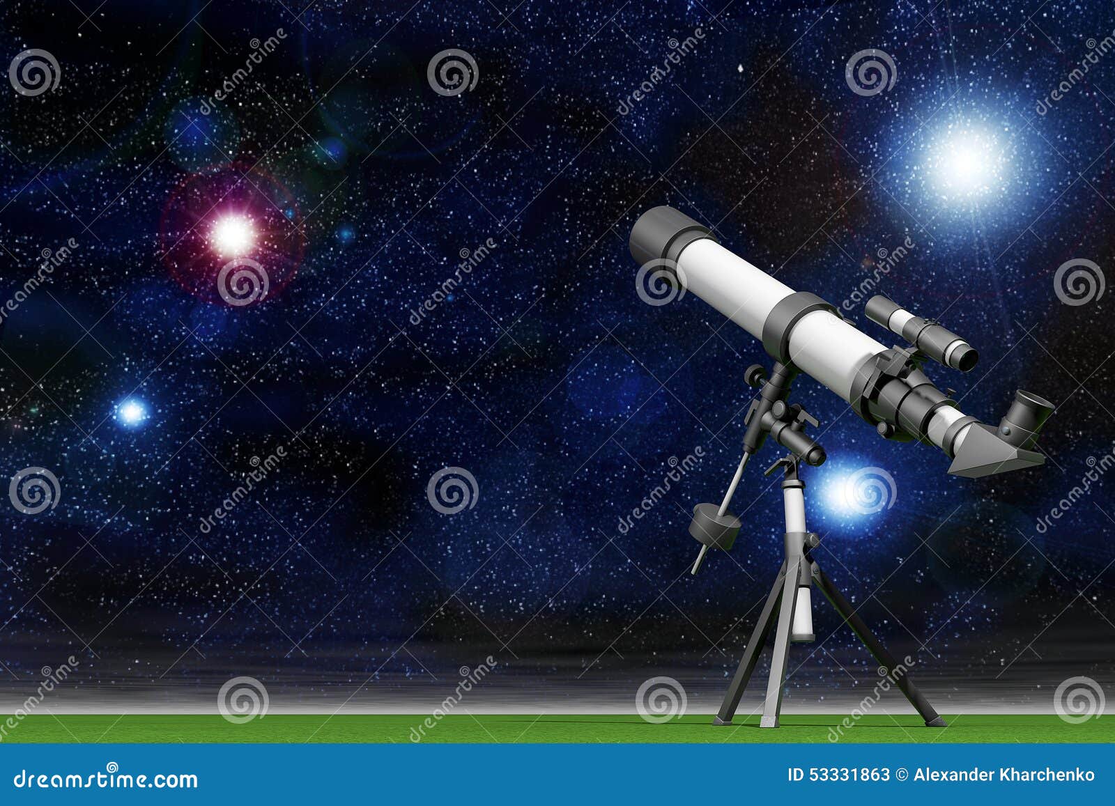 Telescope with a Sky Full of Stars Stock Image - Image of simple ...