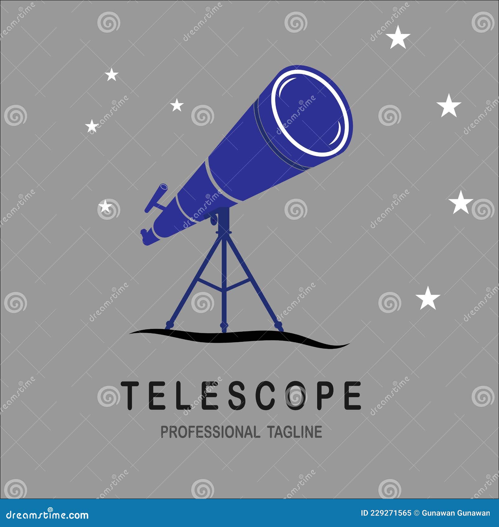 Telescope and Star Logo Vector Stock Vector - Illustration of ...