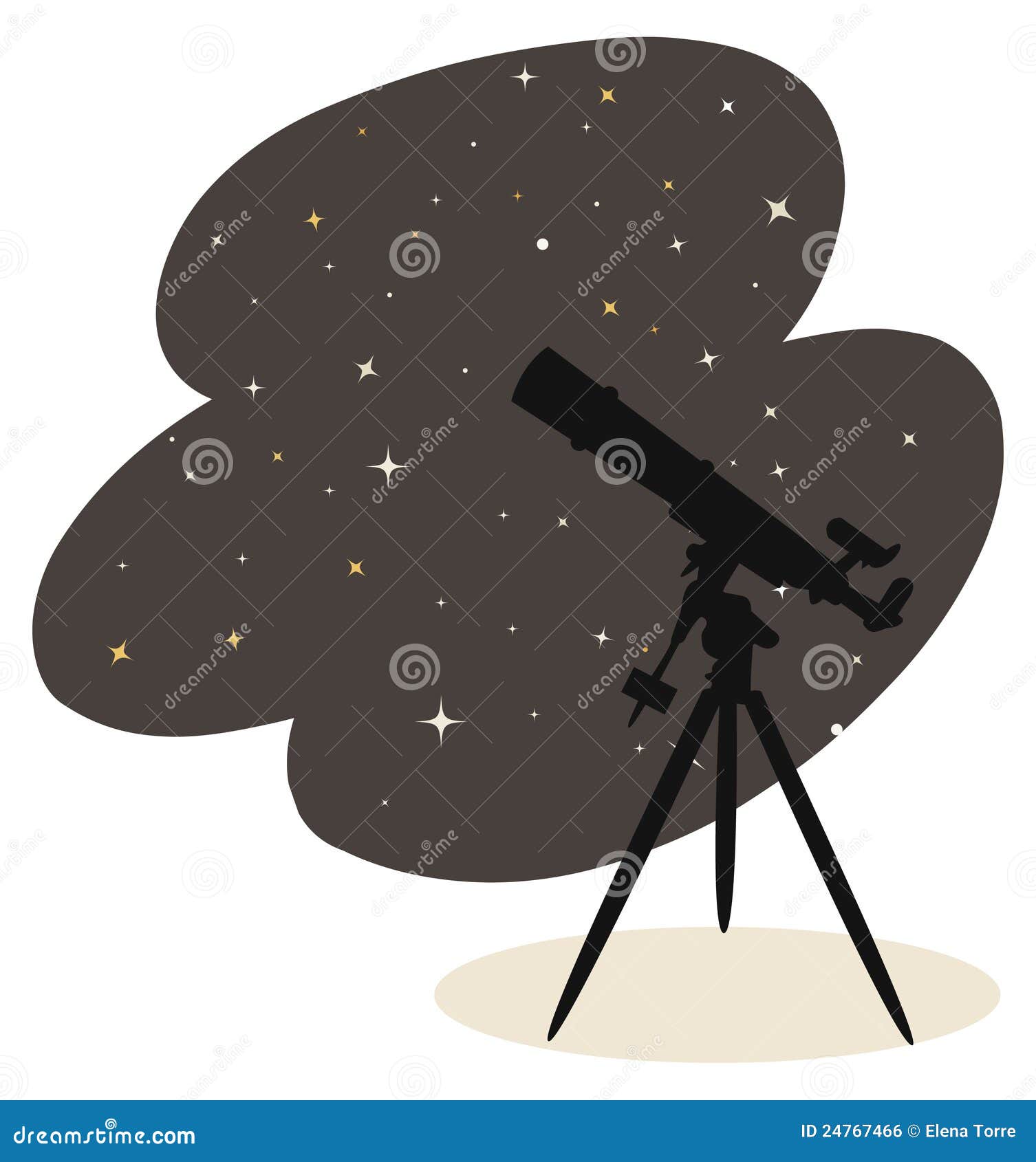 Telescope and stars vector stock vector. Illustration of atmosphere ...