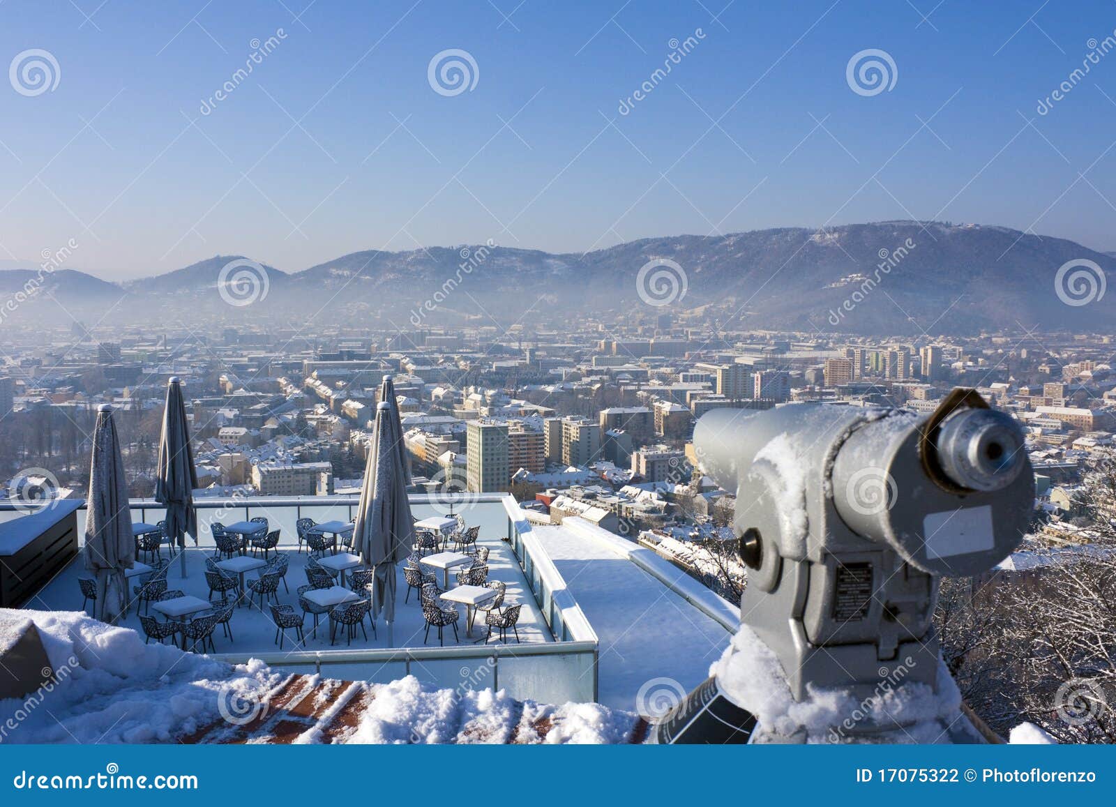 Telescope and Terrace Over Graz Stock Photo - Image of patio, europe ...