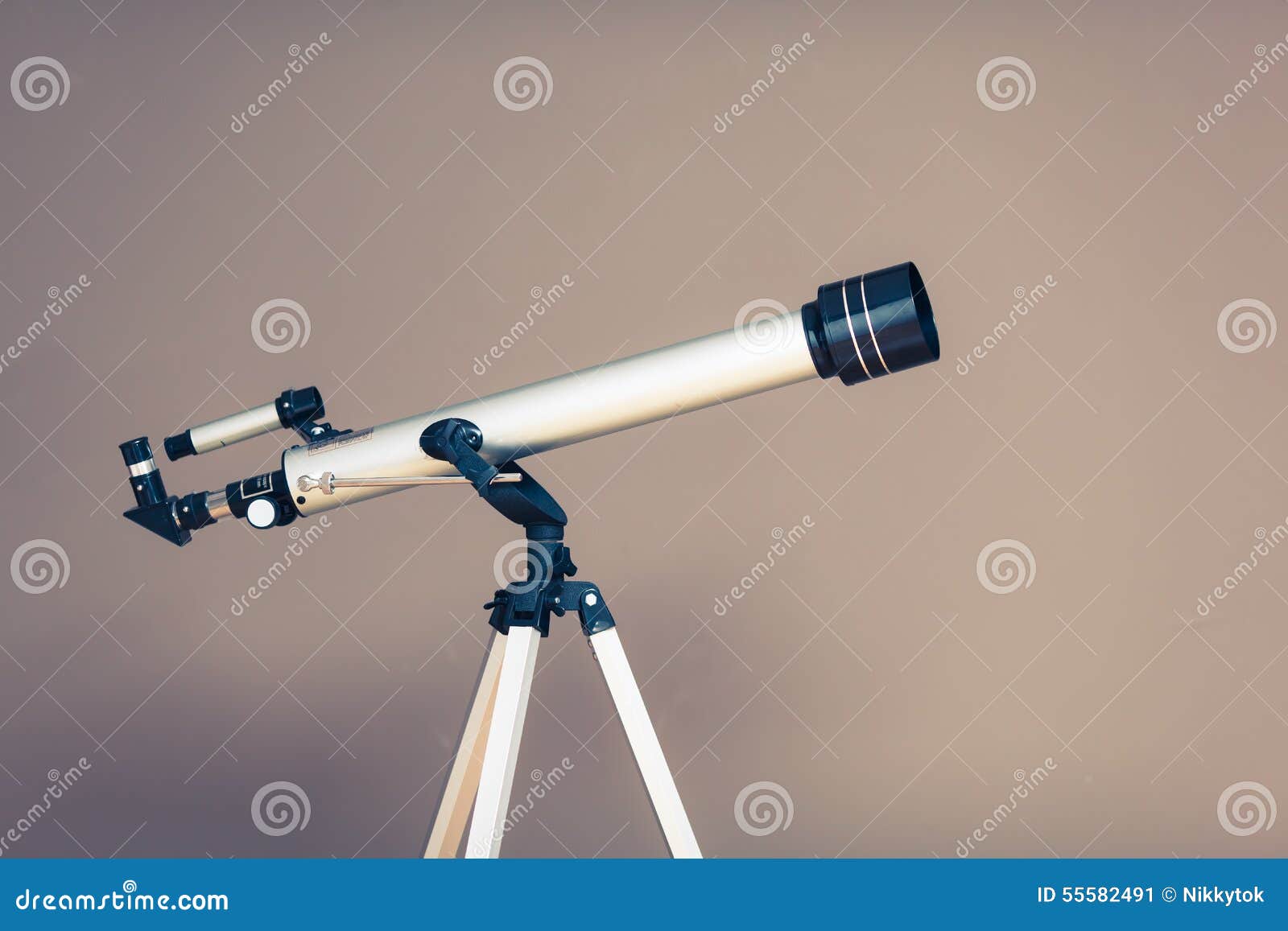 Telescope on tripod stock image. Image of space, wall - 55582491