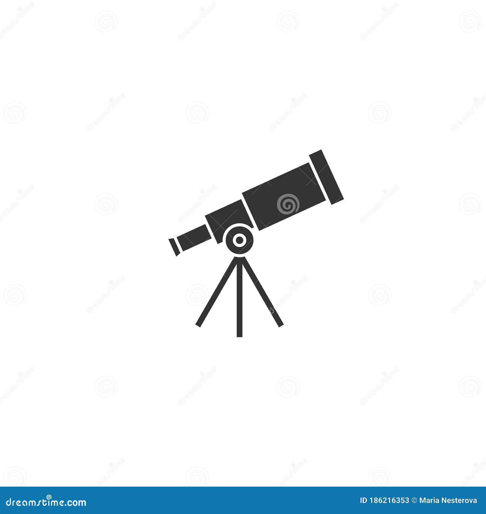 Telescope on Tripod. Science, Searching, Looking Symbol Stock ...