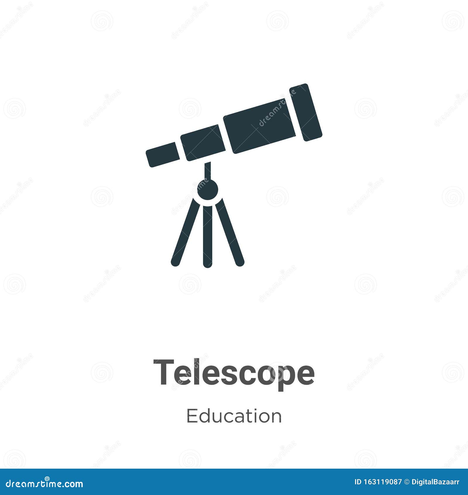 Telescope Vector Icon on White Background. Flat Vector Telescope Icon ...