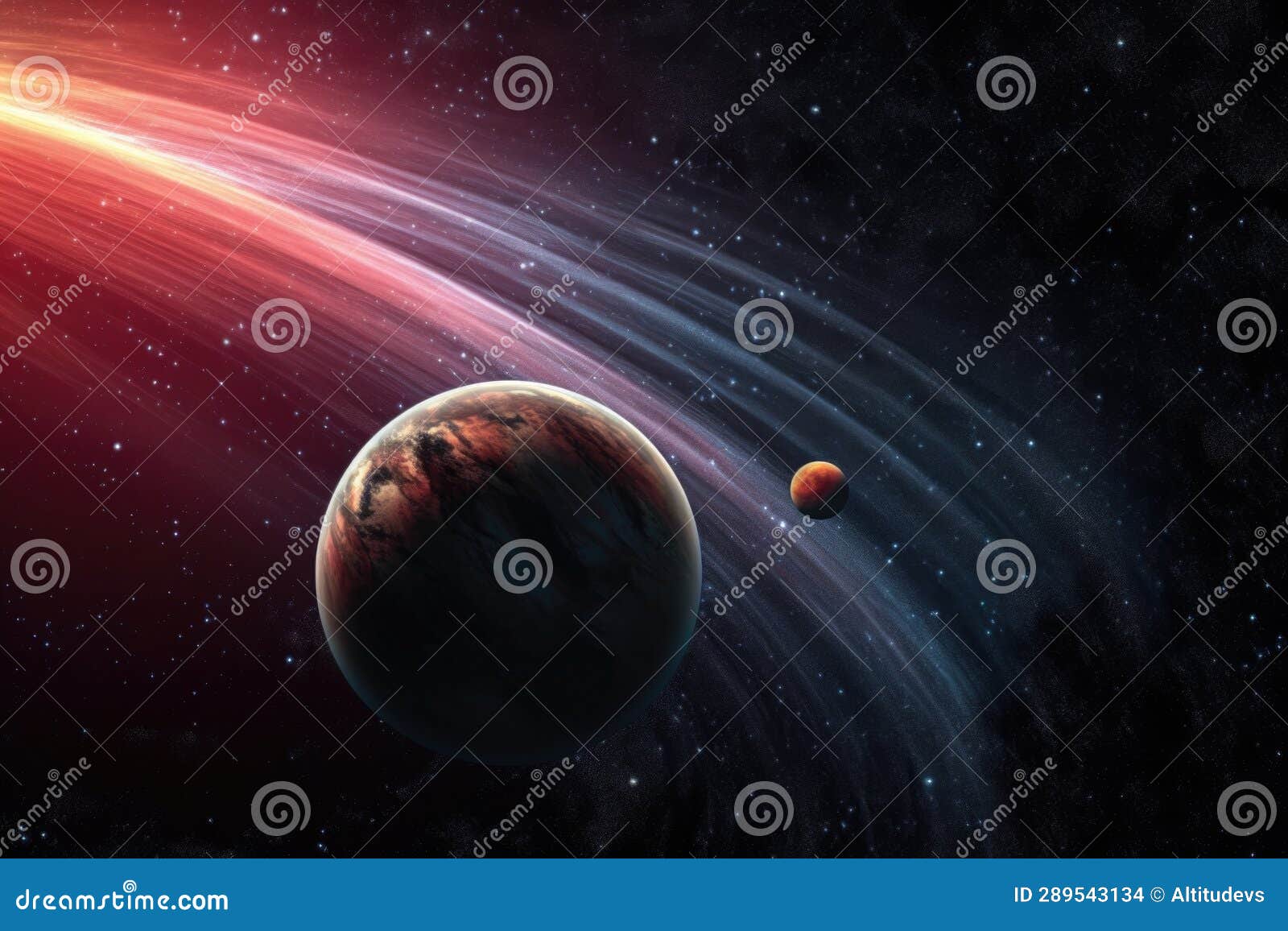 Telescope View of an Exoplanetary System with Gas Giants Stock Photo ...
