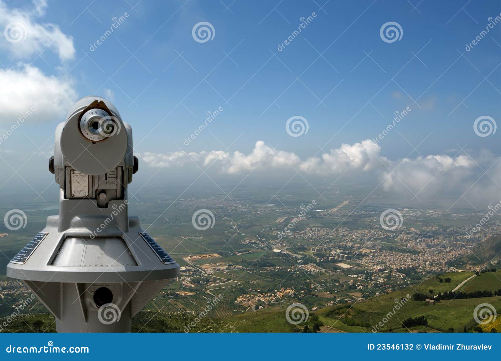 Telescope Viewer and Landscape Stock Photo - Image of landscape, summer ...