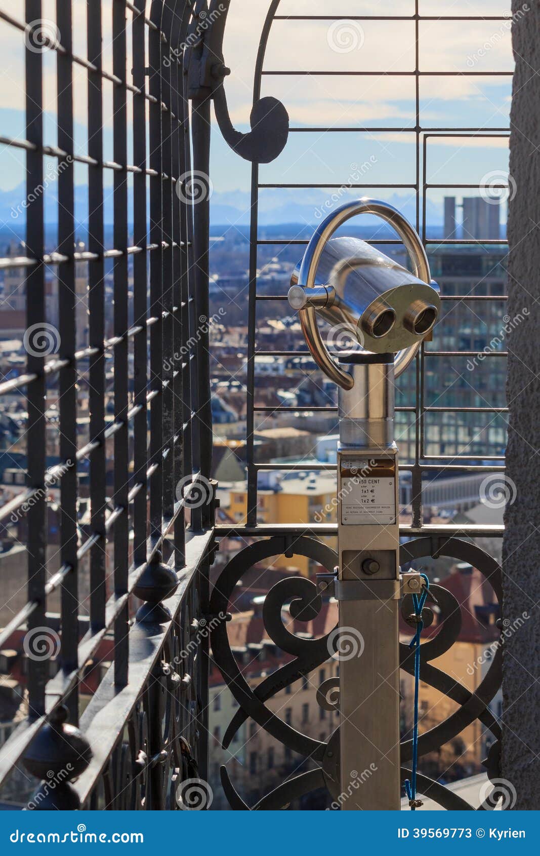Telescope on Viewing Platform in Munich, Germany Stock Image - Image of ...
