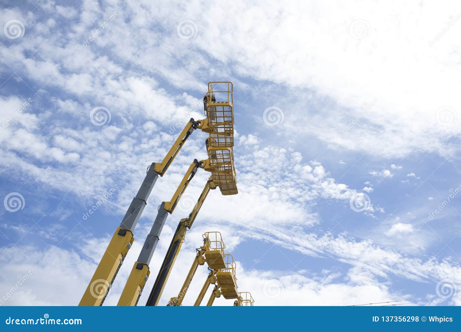 Telescopic Booms Over Blue Sky Stock Photo - Image of telehandler ...