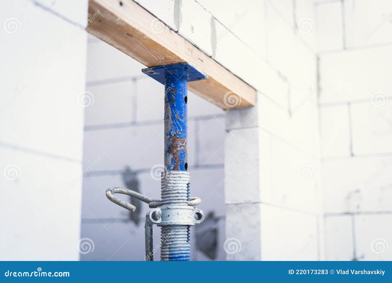 Telescopic Building Strut in the Doorway when Building a Wall Stock ...