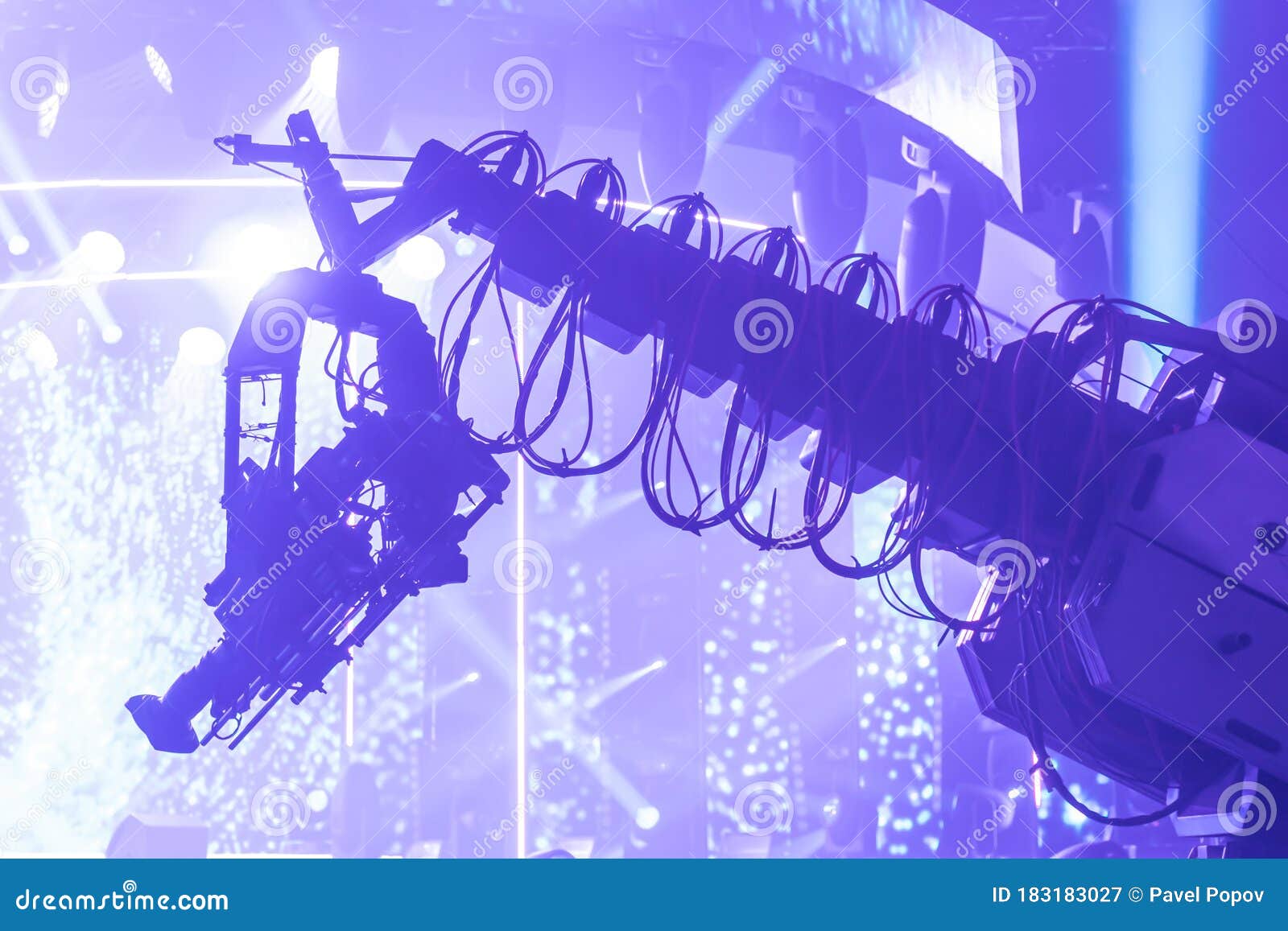 Telescopic Camera Crane with a Camera before the Concert Stock Image ...